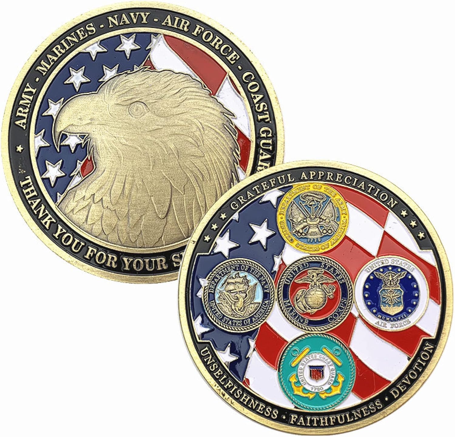 Amazon.com: 1PCS US Military Family Thankful Challenge Coin Army ...