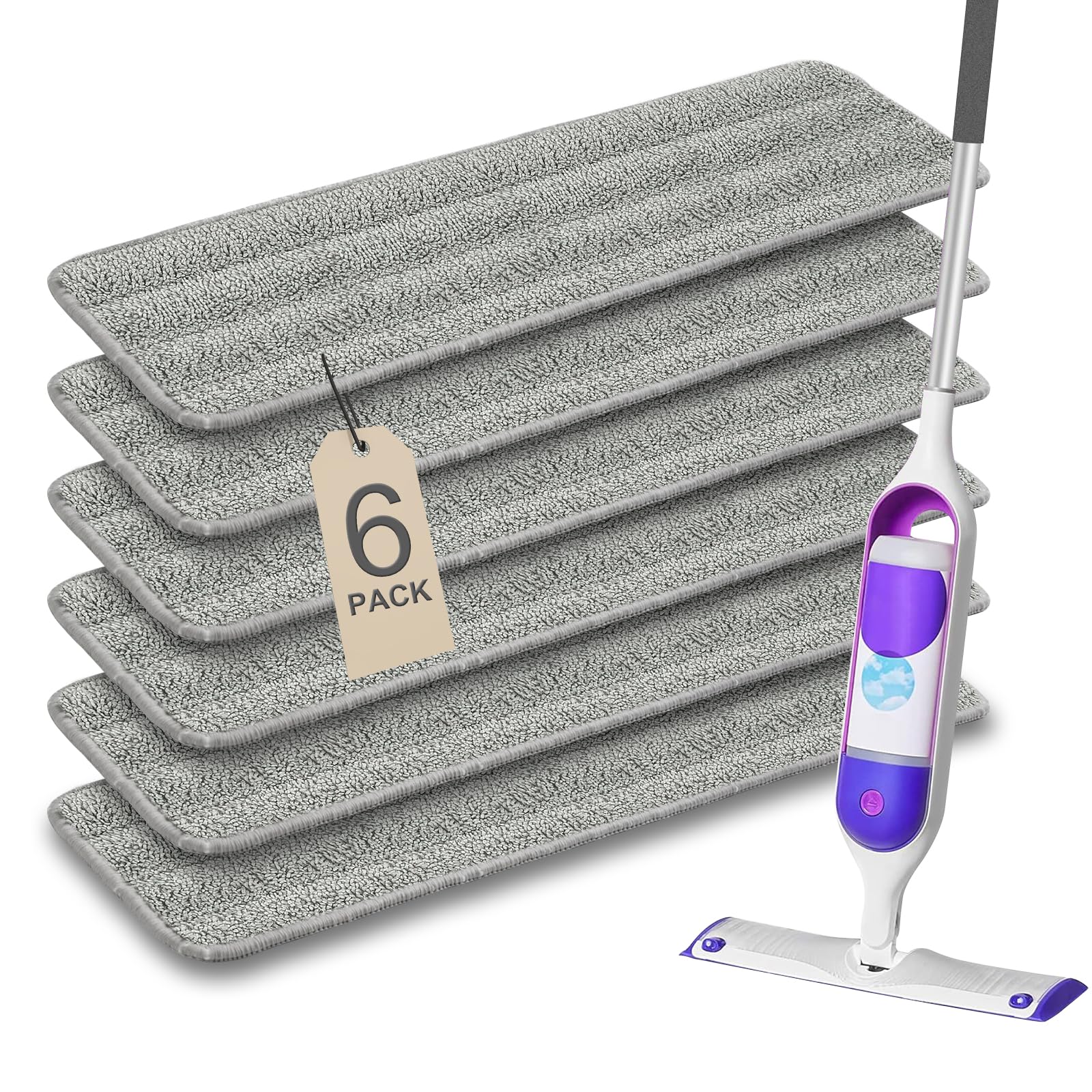 Amazon.com: 6 Pack Spray Mop Pad for Swi-ffer Power-Mop, Microfiber Mop ...