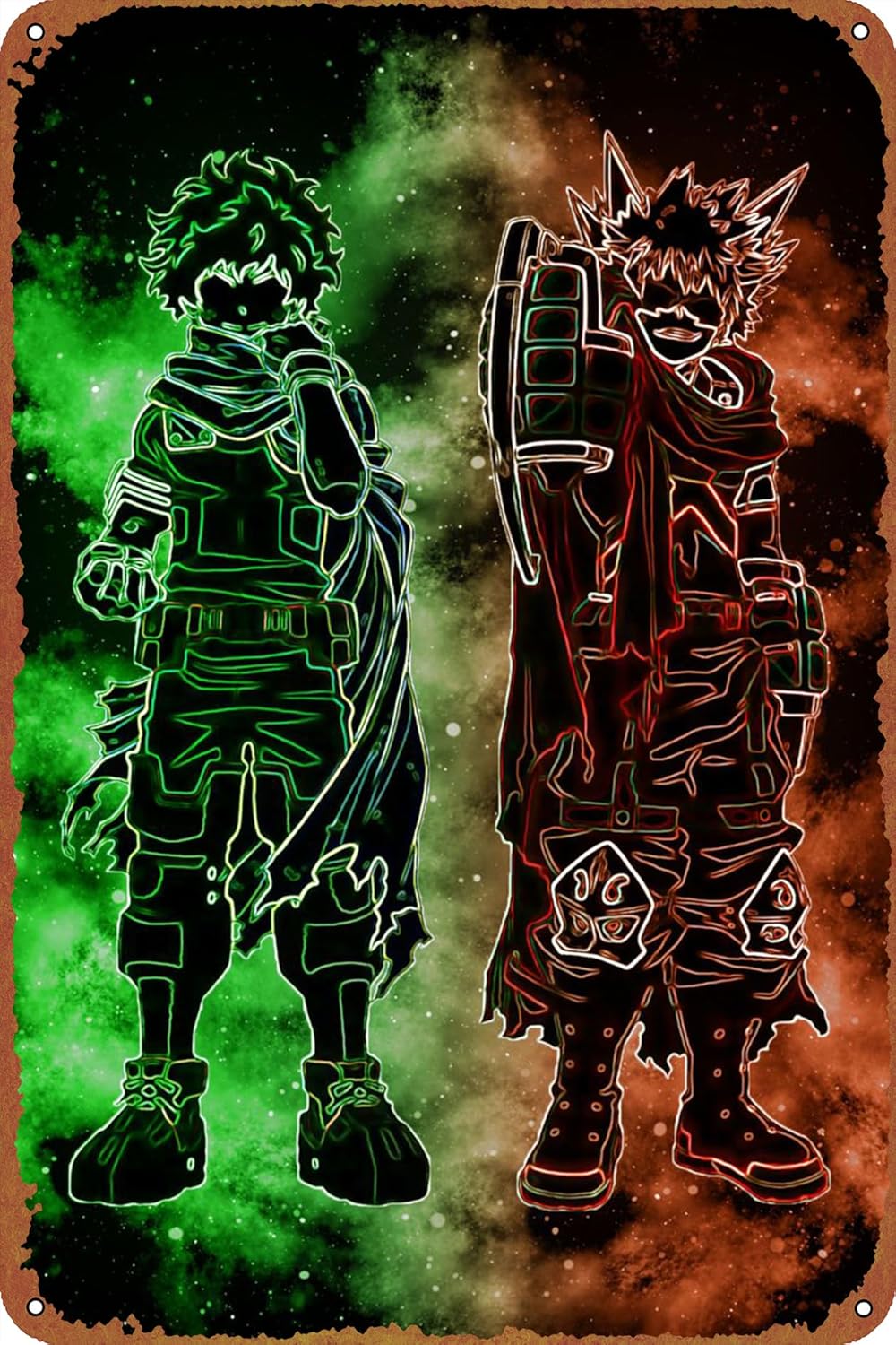 Amazon.com : Midoriya and Bakugo Poster Metal Sign Tin Metal Retro Wall ...