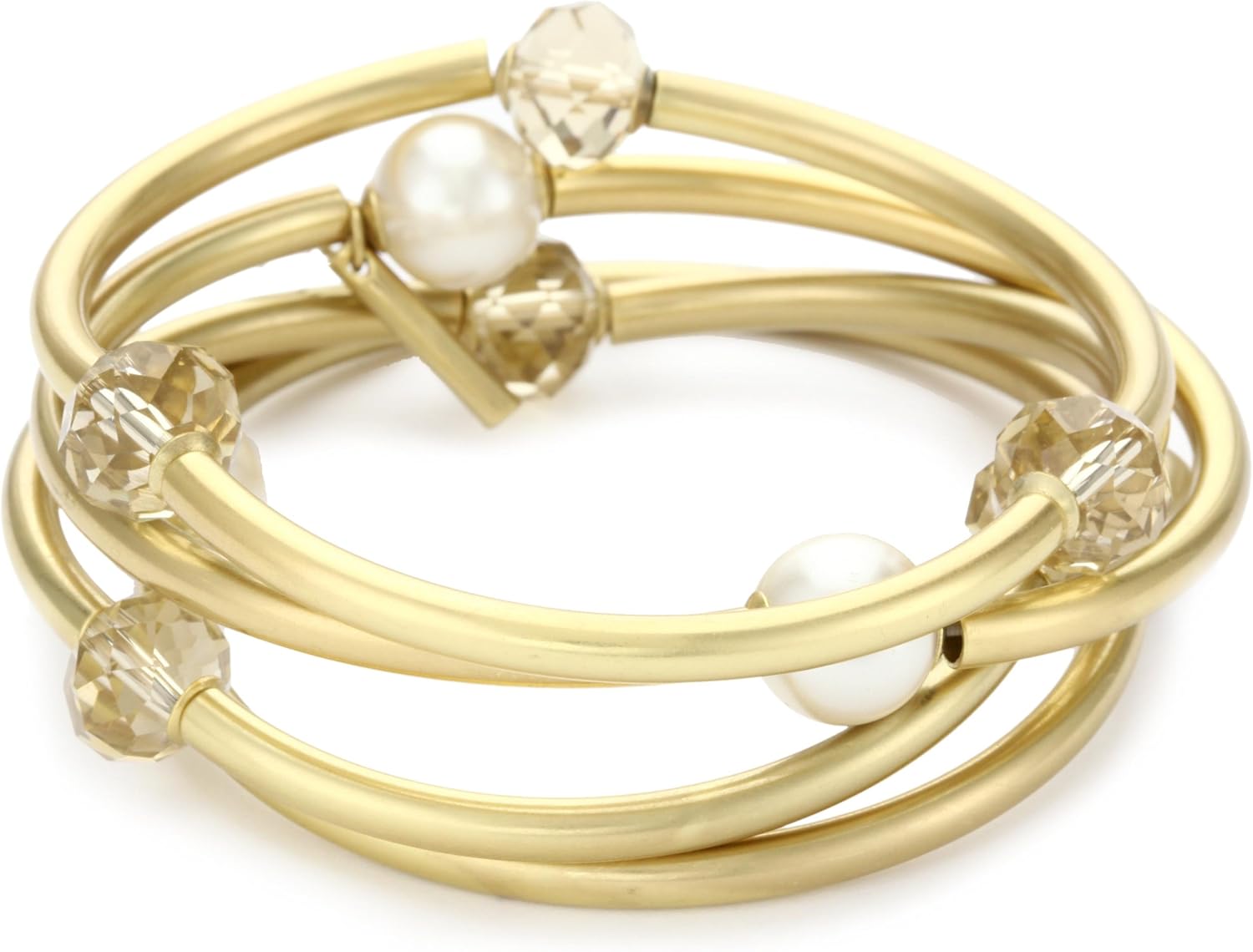 Amazon.com: Kenneth Cole New York "Modern Vintage" Gold Pearl Stretch ...