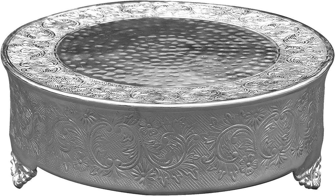 Amazon.com: Balsa Circle 22-Inch wide Silver Round Embossed Cake Stand ...