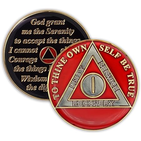 Amazon.com: 1 Year AA Medallions Sobriety Coin - Alcoholics Anonymous ...