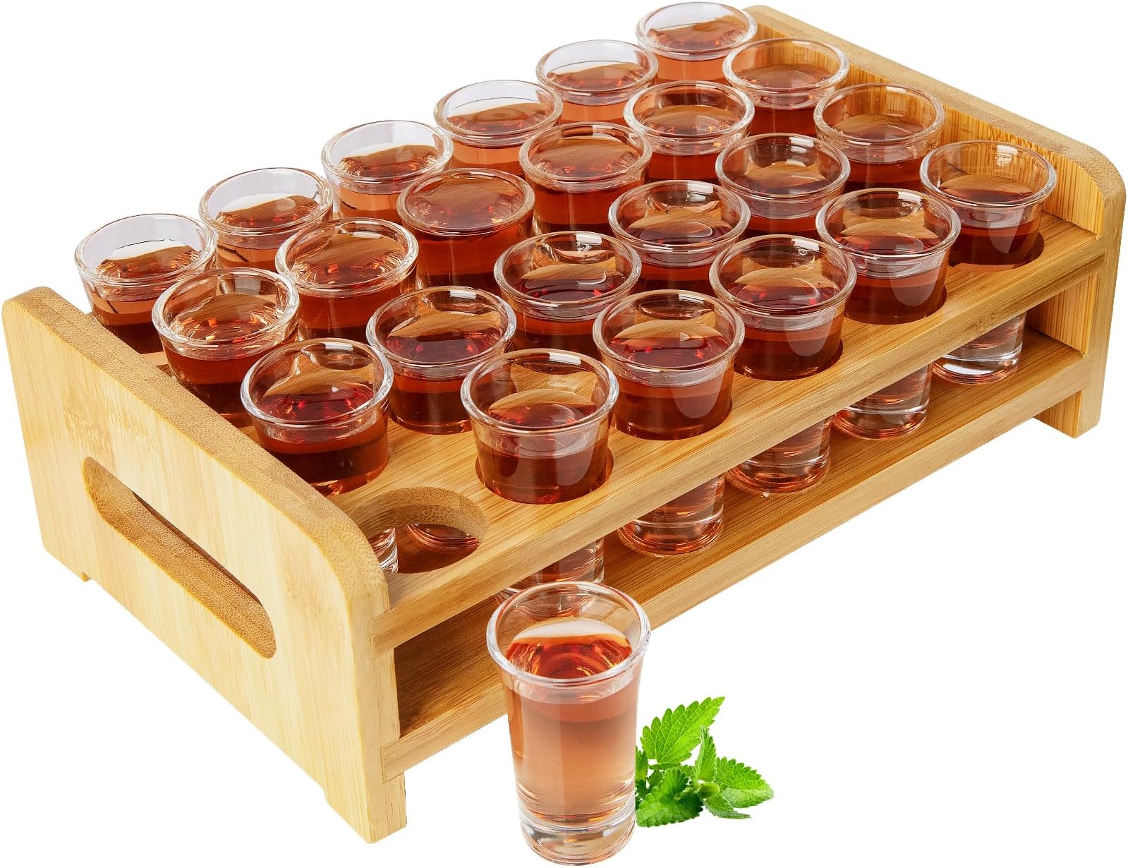 bar@drinkstuff Pine Shot Paddle Board with 12 Essence Shot Glasses ...