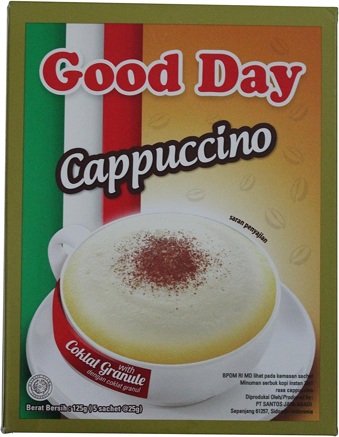 Amazon.com : Good Day Cappuccino with Coklat Granule - 5 Sachet @ 25 ...