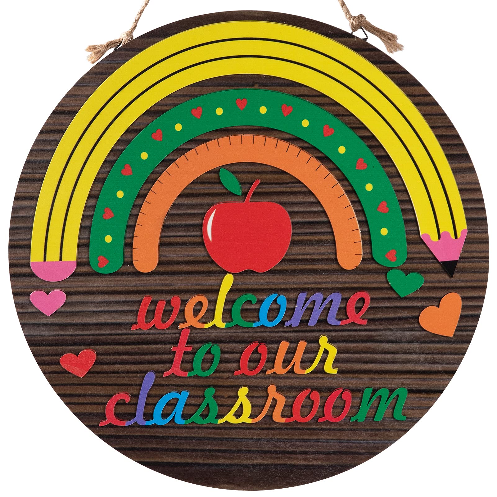 Buy Welcome to Our Classroom Door Sign- 11.8''dia Wooden Welcome Back ...