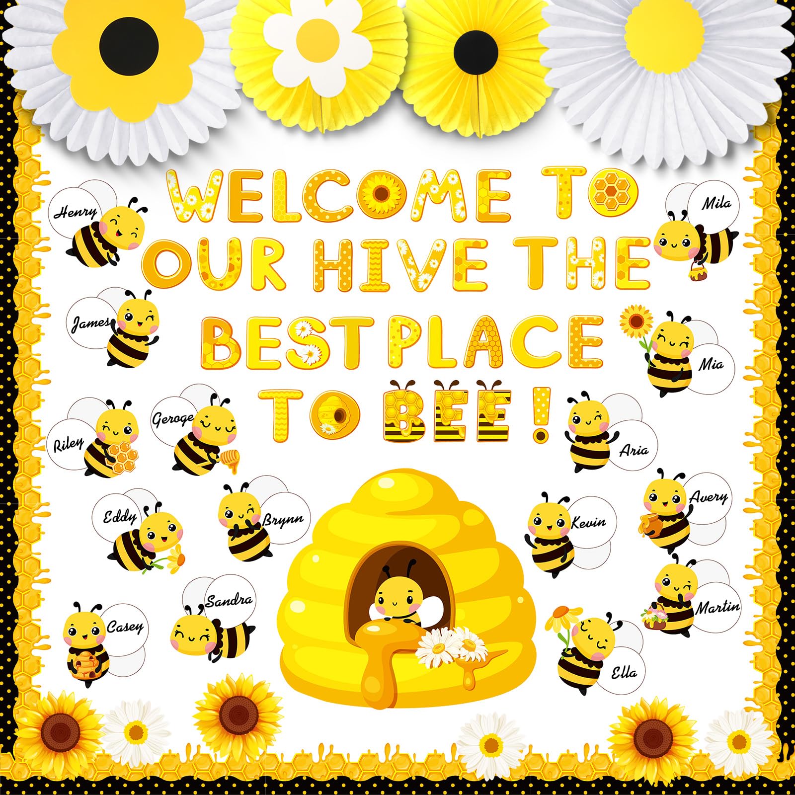 Snapklik.com : Faccito Bee Bulletin Board Decorations Summer Bee ...