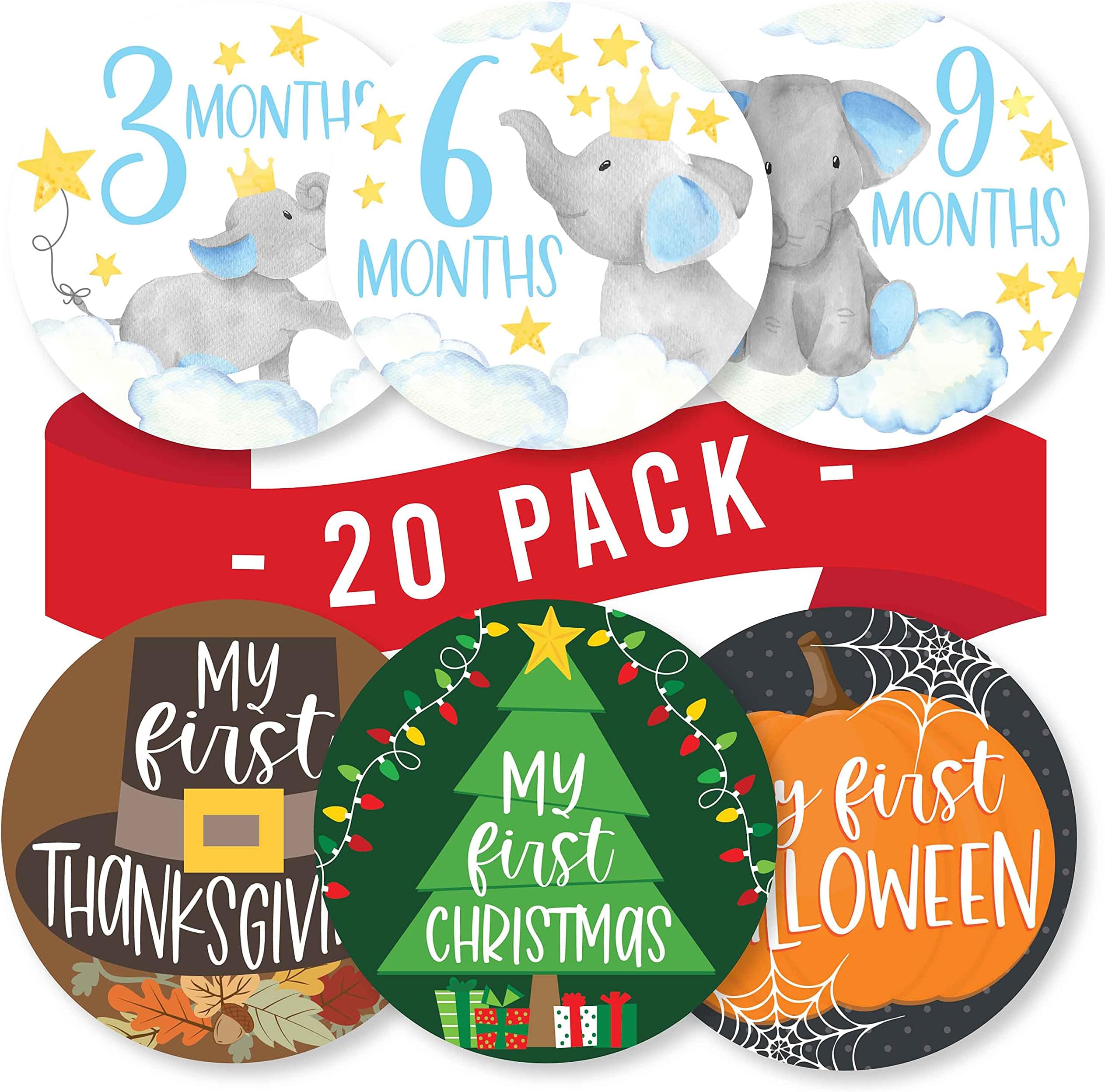 Amazon.com: Baby Monthly Stickers - Monthly Milestone Stickers - Baby ...
