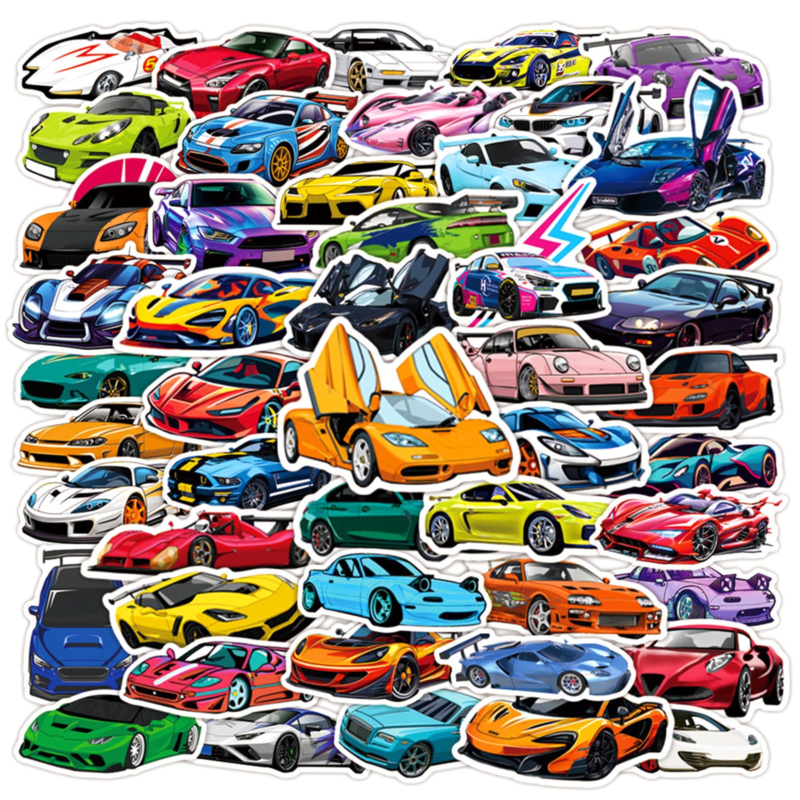 Amazon.com: 50 Dazzling Cool Sports Car Stickers for Car fans,Racing ...