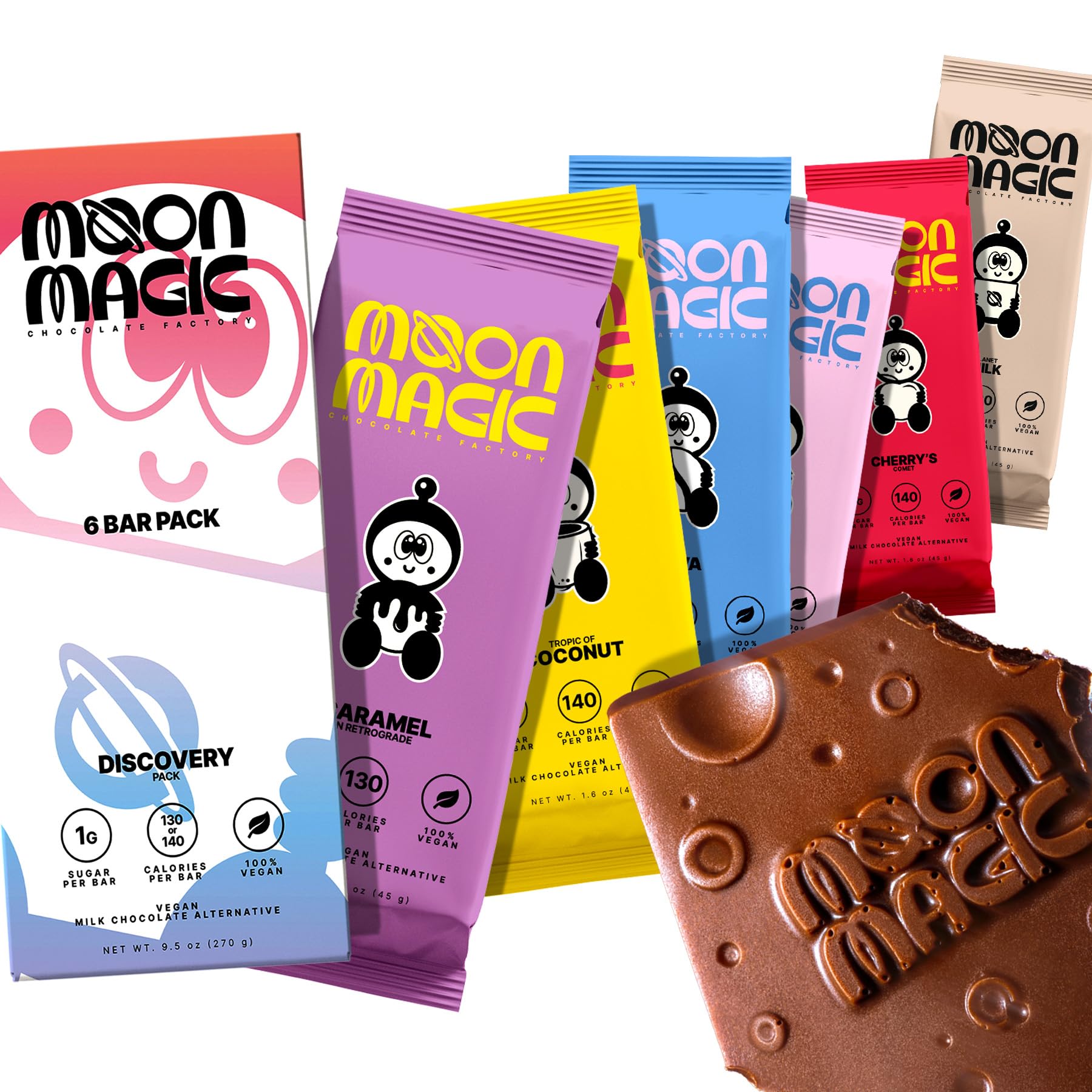 Amazon.com: Moon Magic Discovery Pack Vegan Chocolate Bars, Chocolate ...