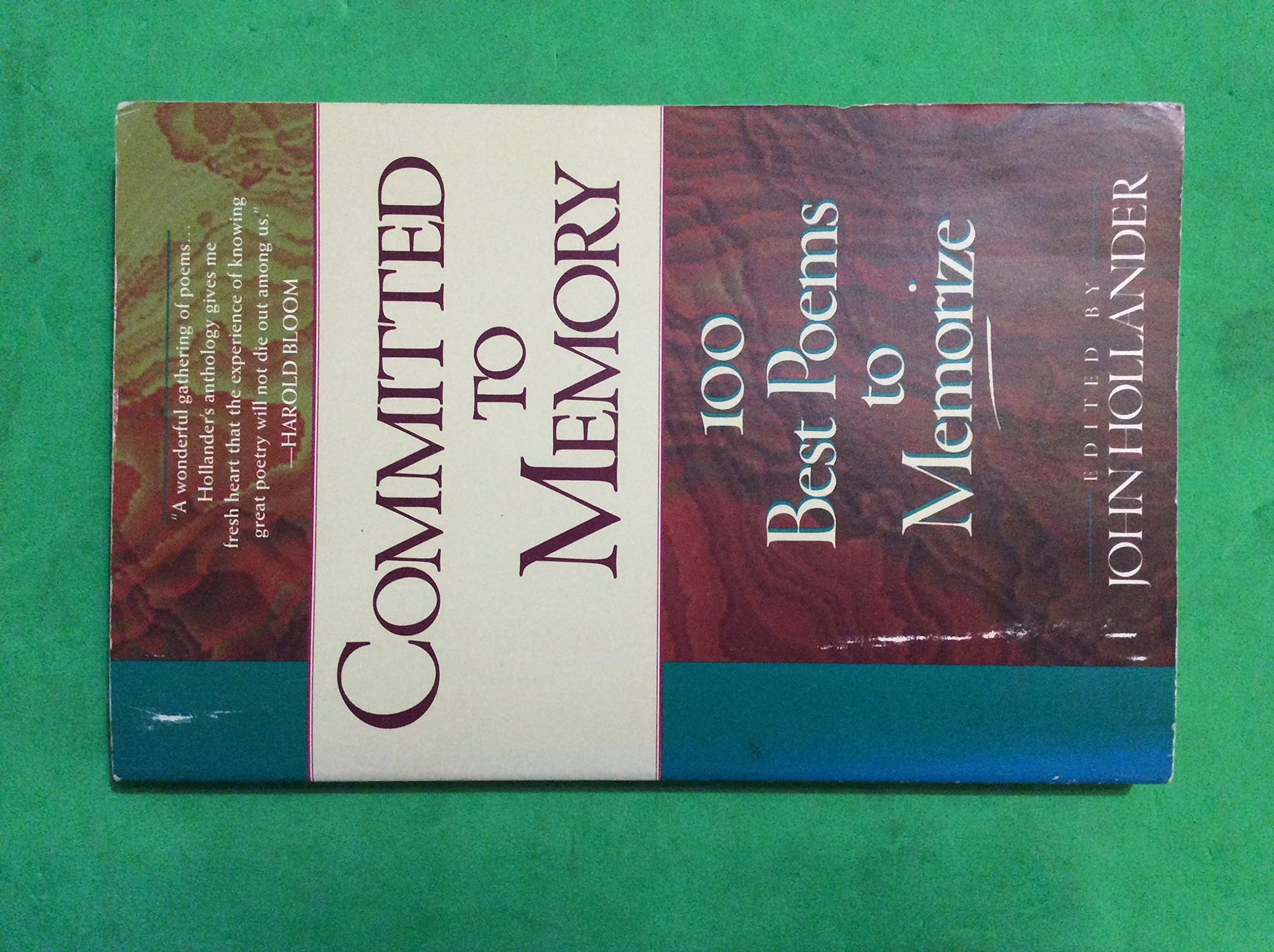 Committed to Memory: Hollander, John: 9781573226462: Amazon.com: Books