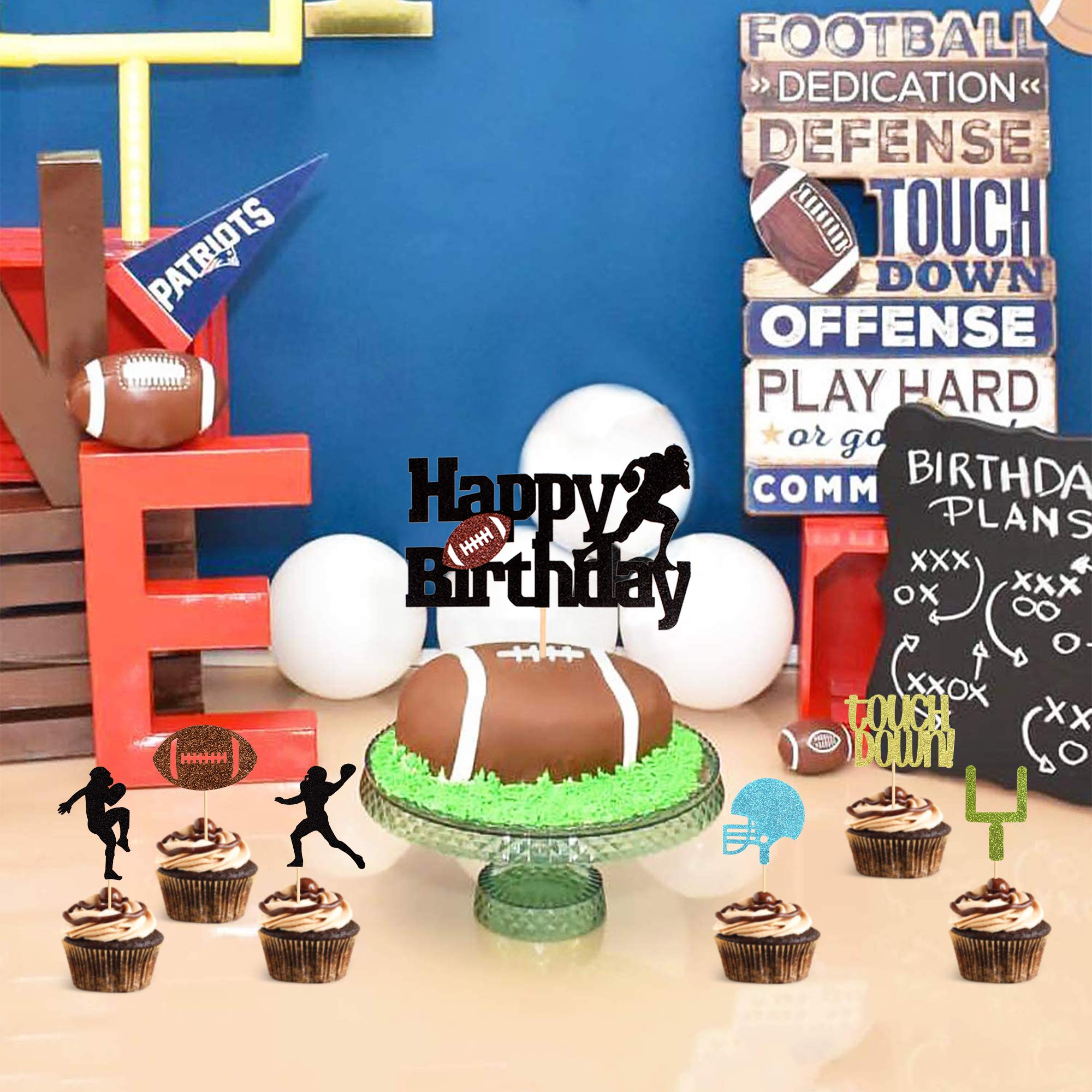 Snapklik.com : Unimall Pack Of 25 Football Cupcake Topper And Cake ...