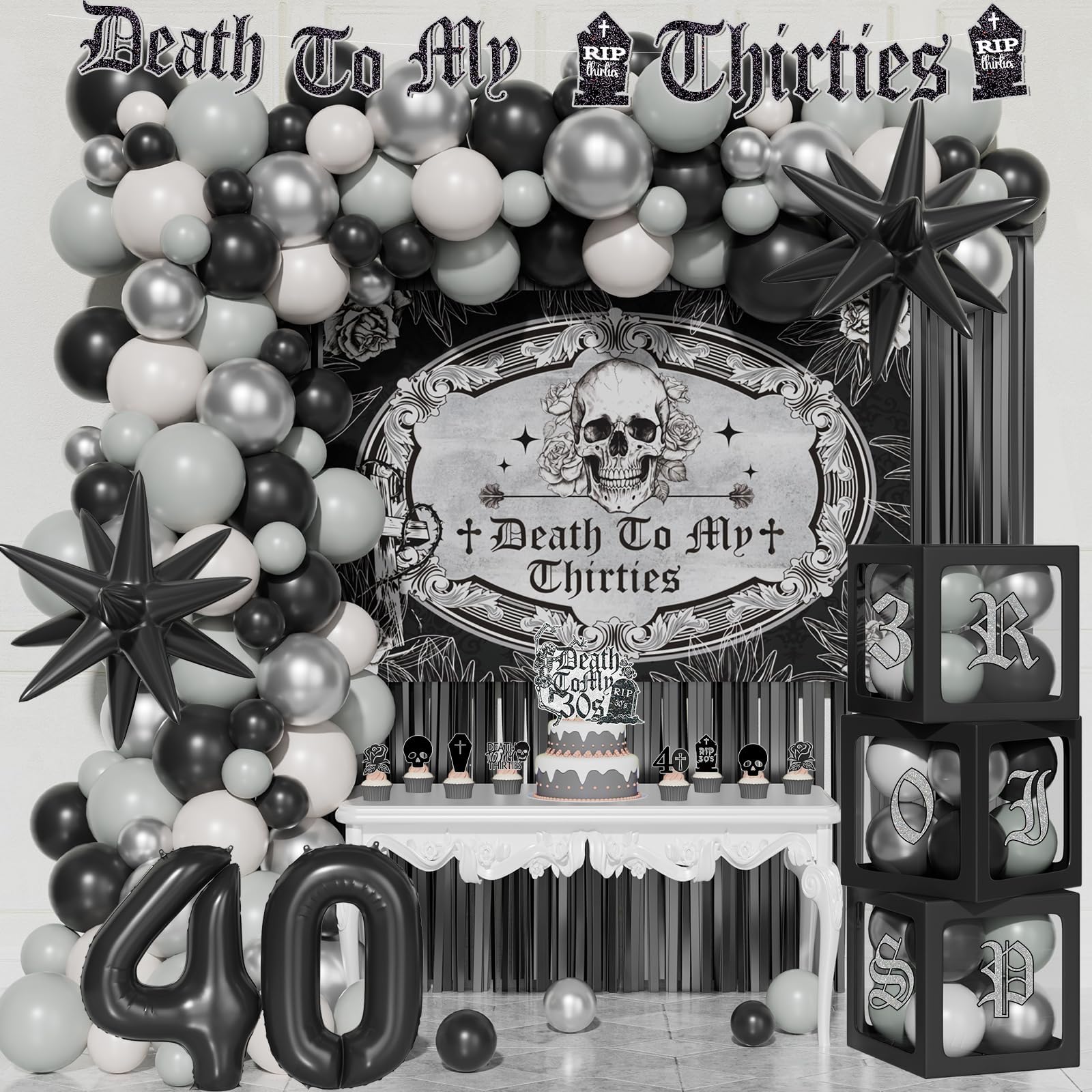 Amazon.com: Party Inspo Death To My 30s Decorations, Rip 30s Birthday ...