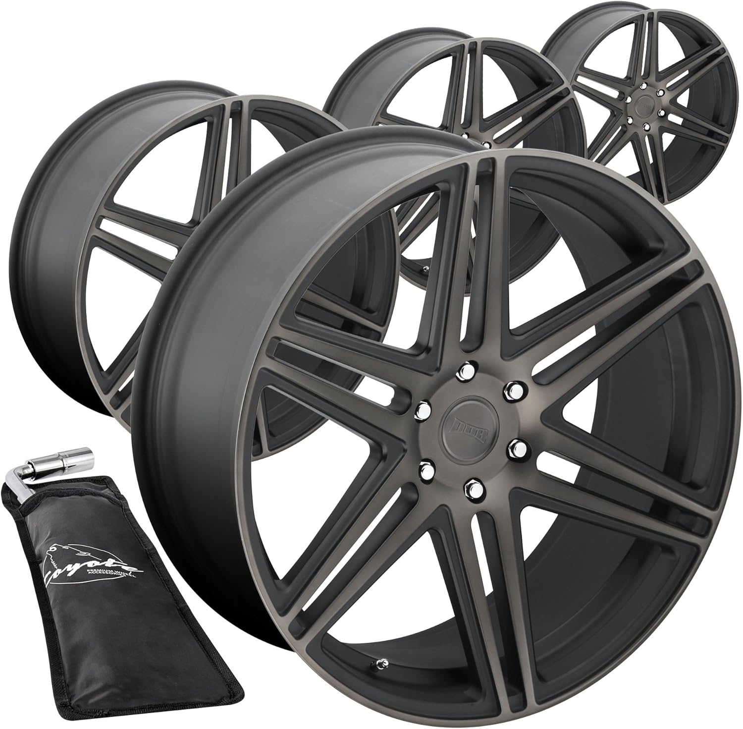 Amazon.com: Dub Skillz Wheels (Set of 4) - Black with Machined Face and ...