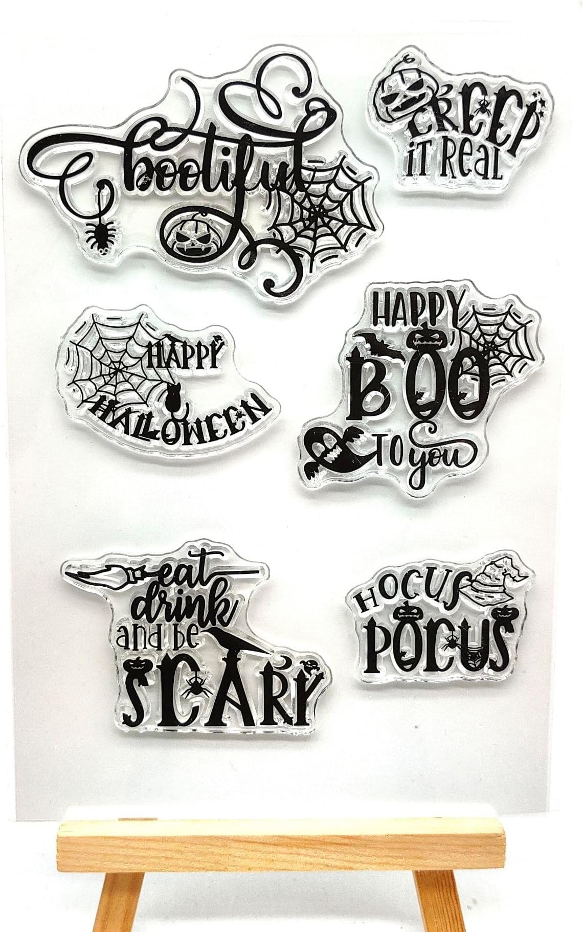Amazon.com: NZJ Happy Boo to You Halloween Clear Stamp Background ...