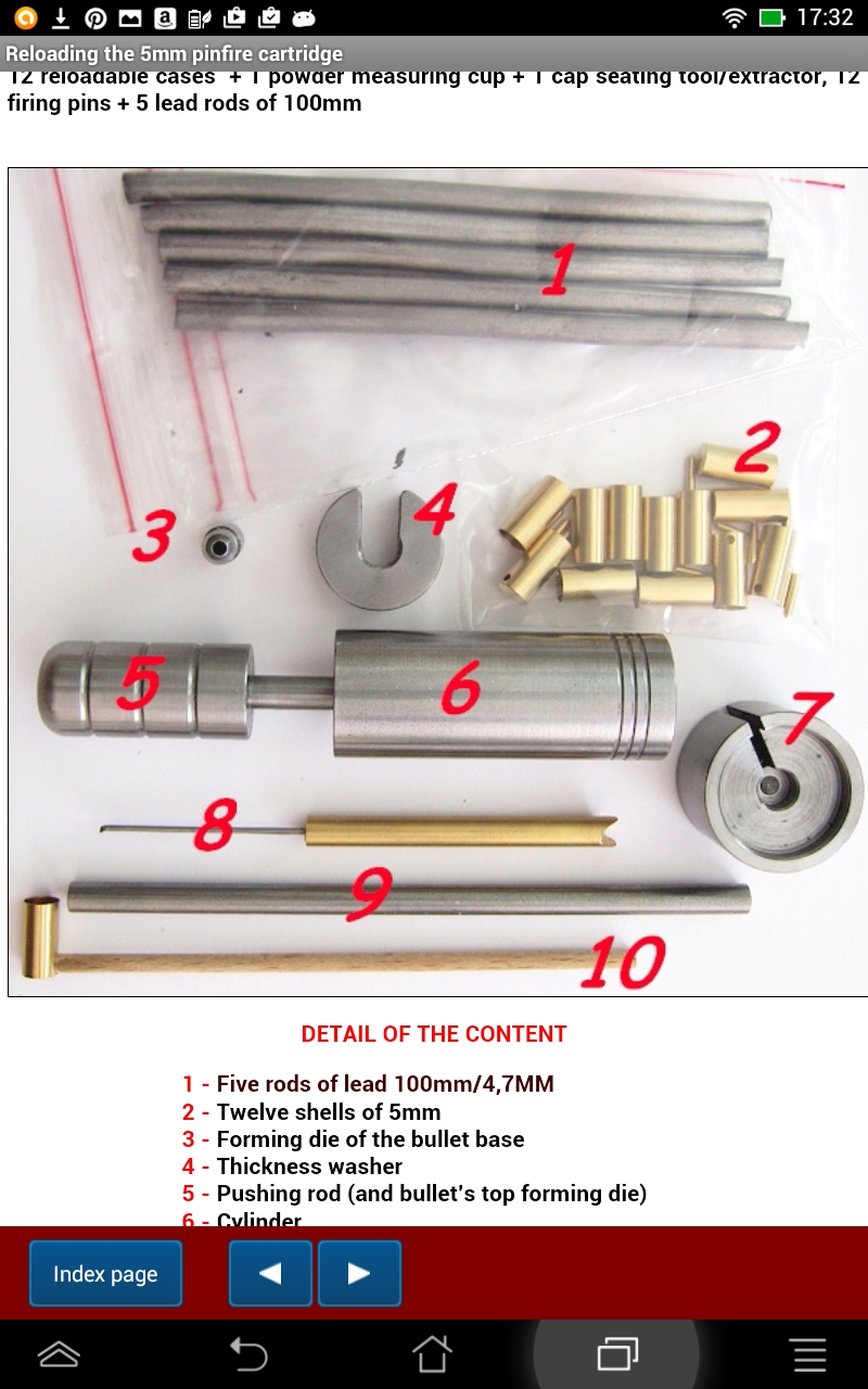 Reloading pinfire cartridges - App on Amazon Appstore