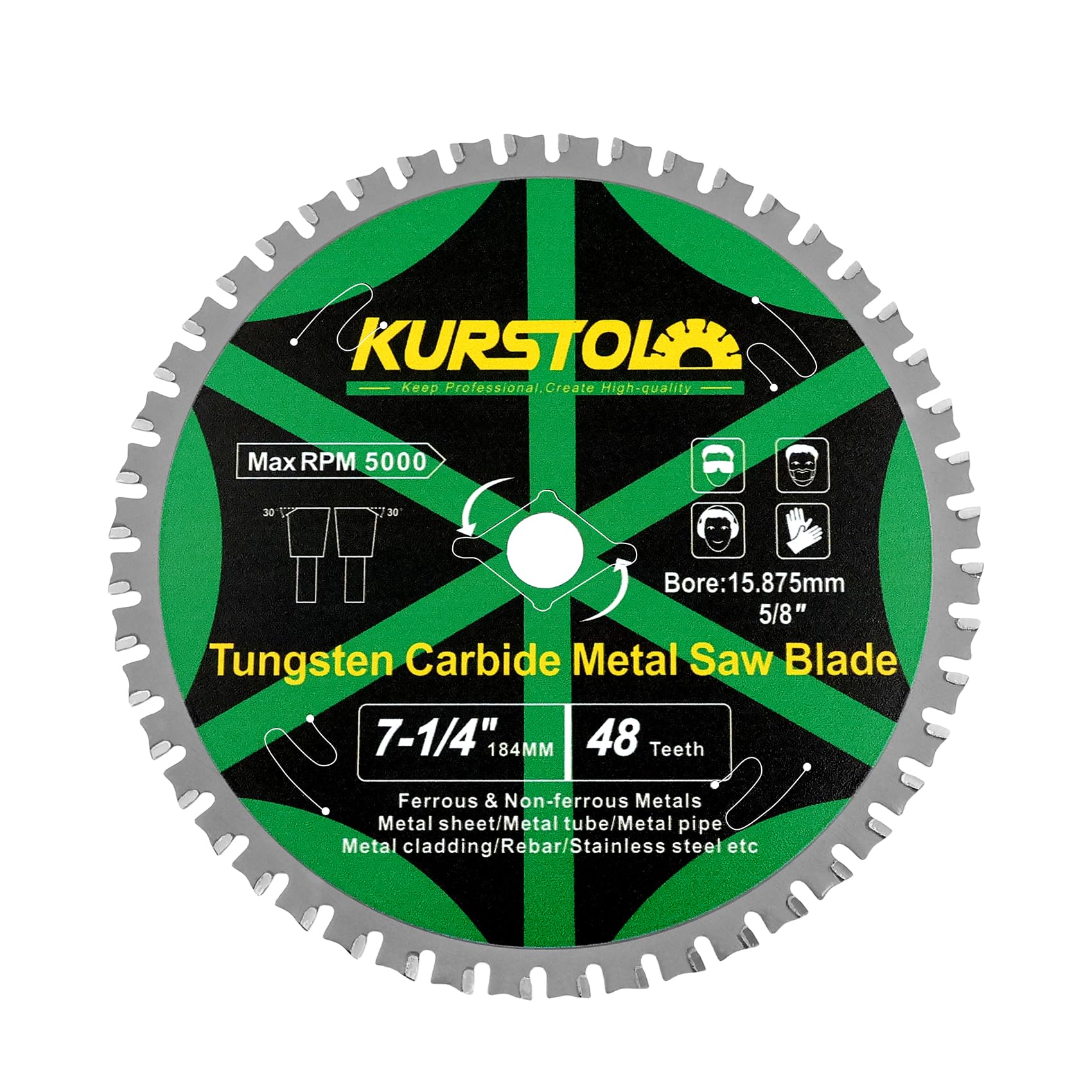KURSTOL Metal Circular Saw Blade - 7-1/4" TCT Cutting Blade 48T ...