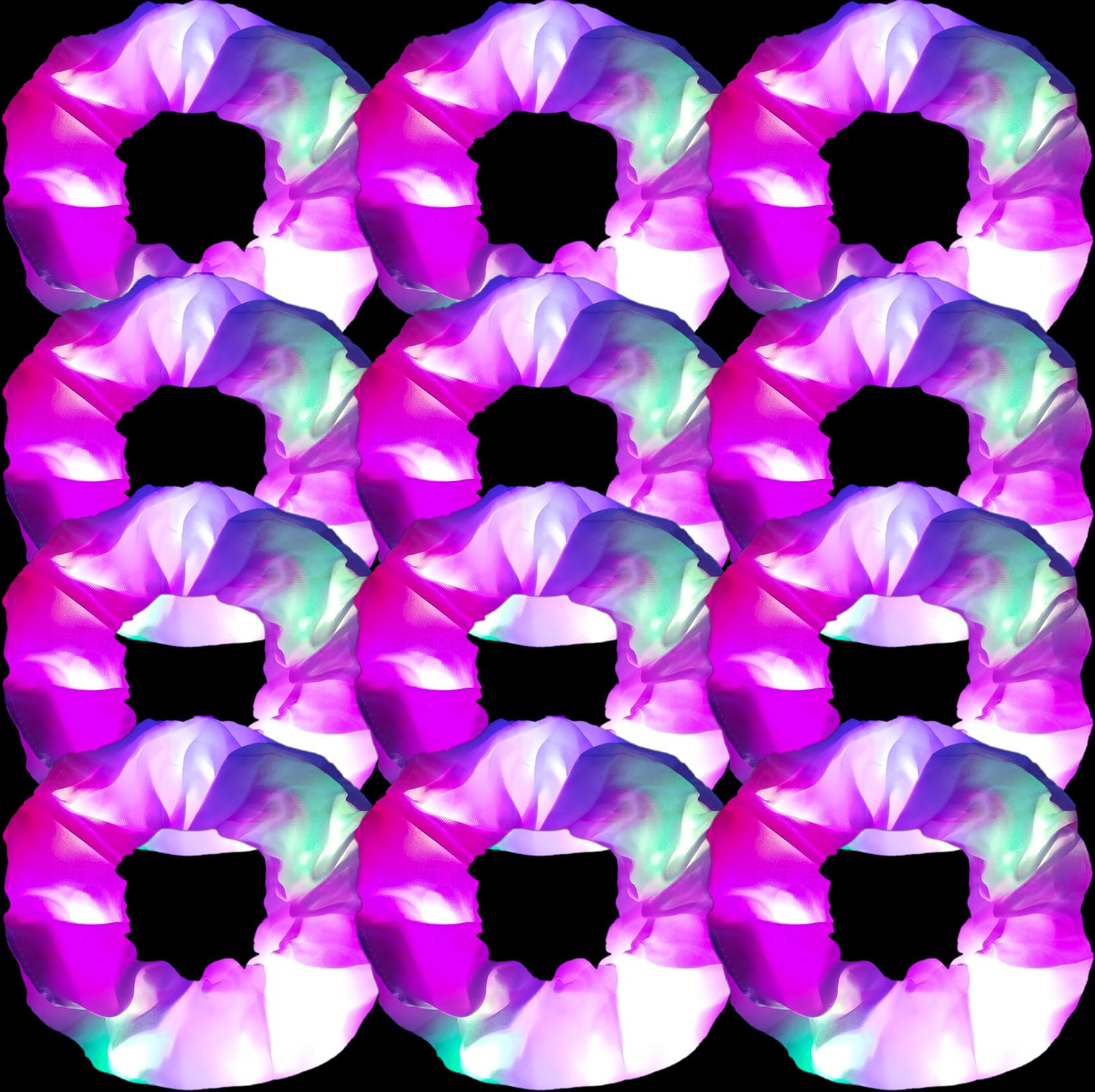 Amazon.com : 12 Pcs LED Scrunchies 3 Light Modes Elastic Glow Hair Ties ...