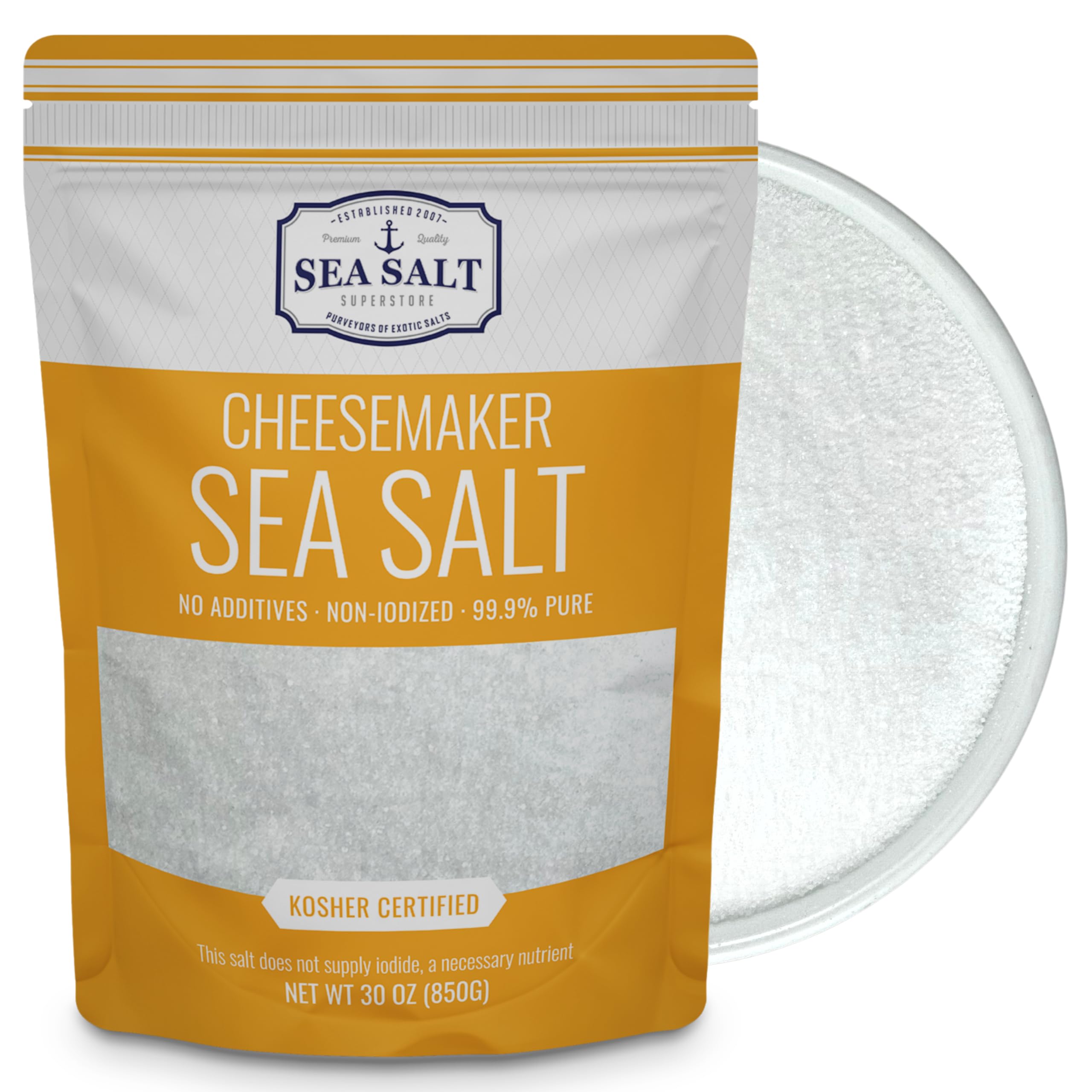 Amazon.com : Cheese Sea Salt, Fine Sea Salt for Homemade Cheese Making ...