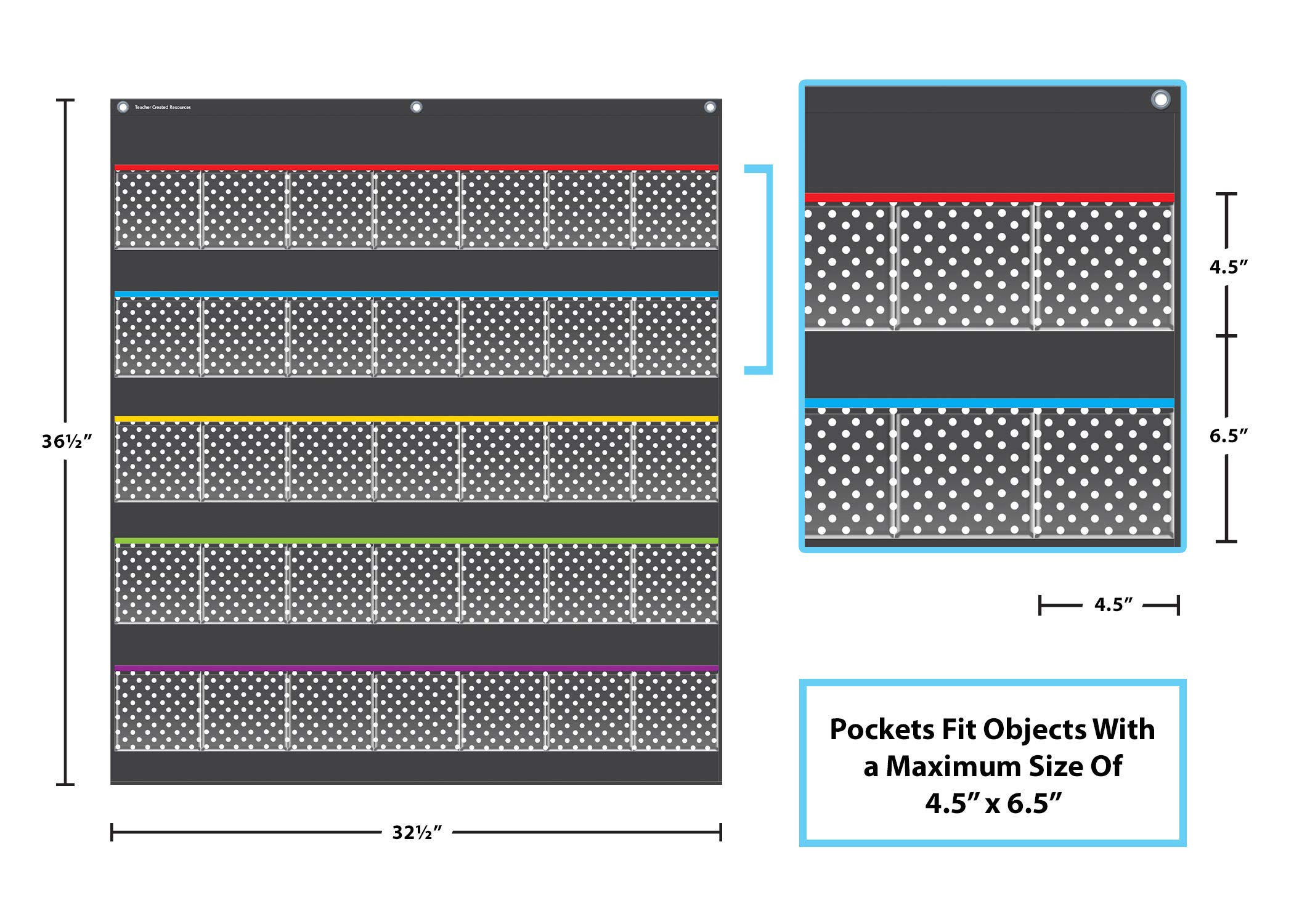 Calendar Pocket Chart Teacher Created Resources Black Dots Storage ...