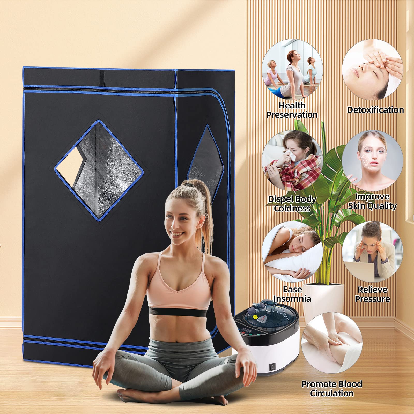 Snapklik.com : Full Size Portable Steam Sauna Kit, Personal Full Body ...