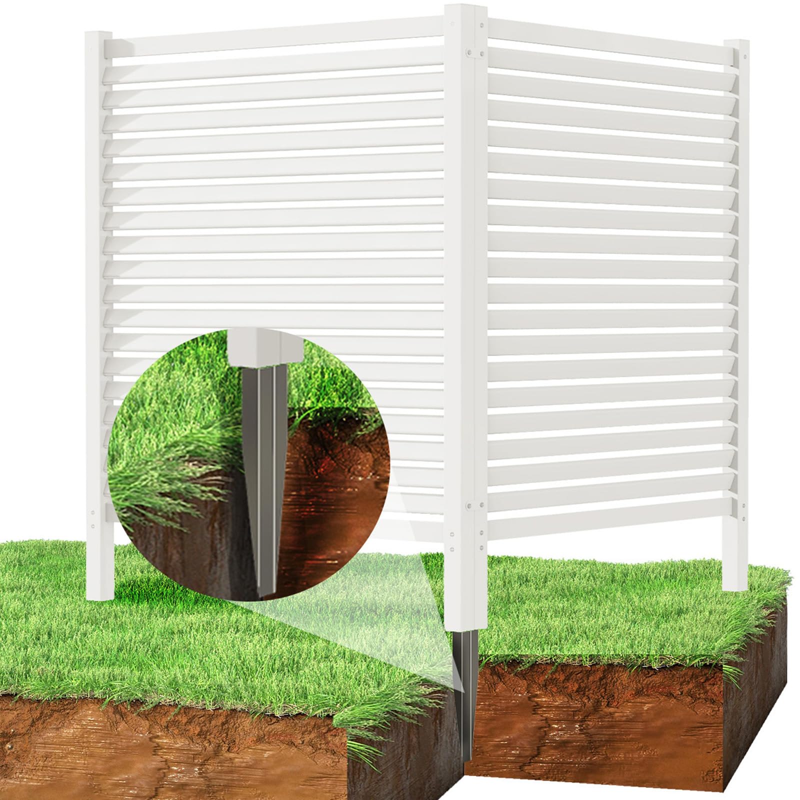 Amazon.com : FLYYIBO Vinyl Privacy Fence for Air Conditioner & Trash ...