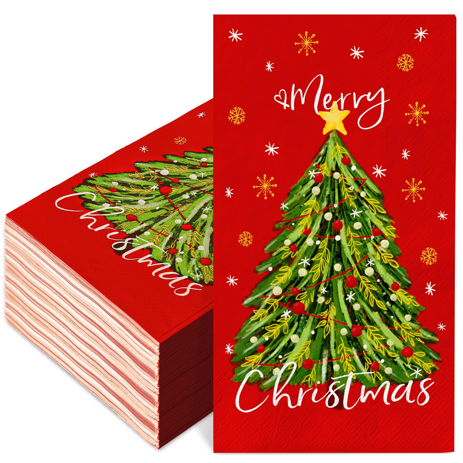 Amazon.com: JarThenaAMCS 80Pcs Merry Christmas Guest Napkins Disposable ...
