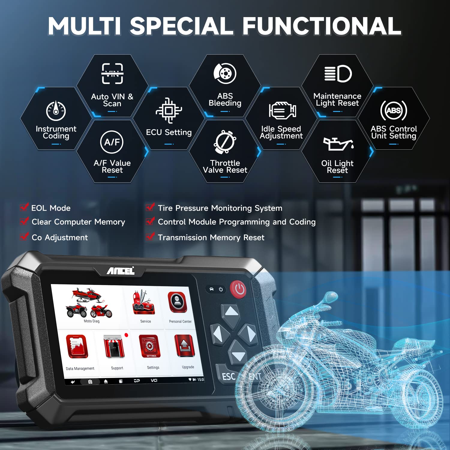 Premium Line ANCEL MT500 PRO 全システム オートバイ診断スキャンツール BMW Ducati KTM ...