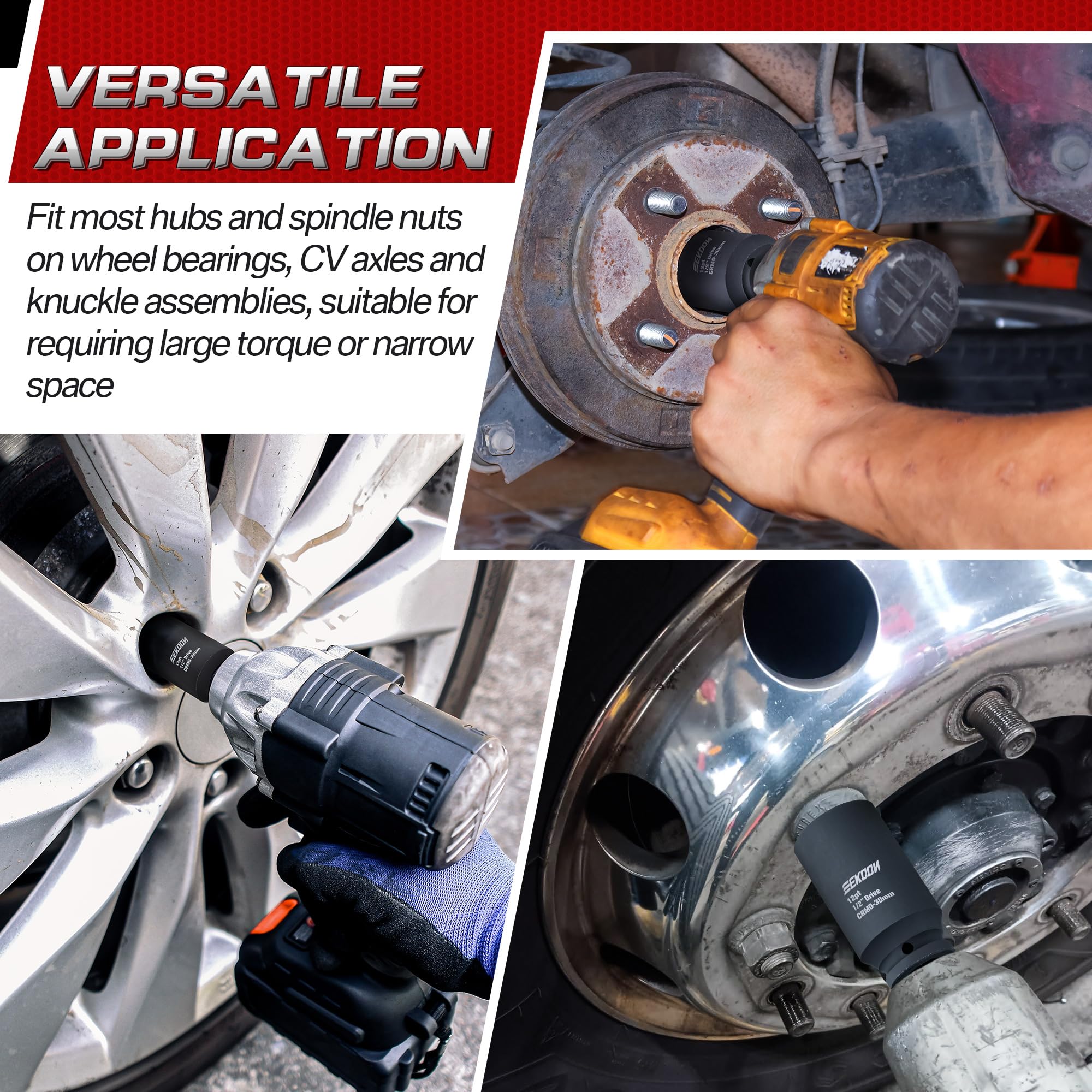Snapklik.com : Axle Nut Impact Socket, 30mm, 12 Point, 1/2 Inch Drive ...