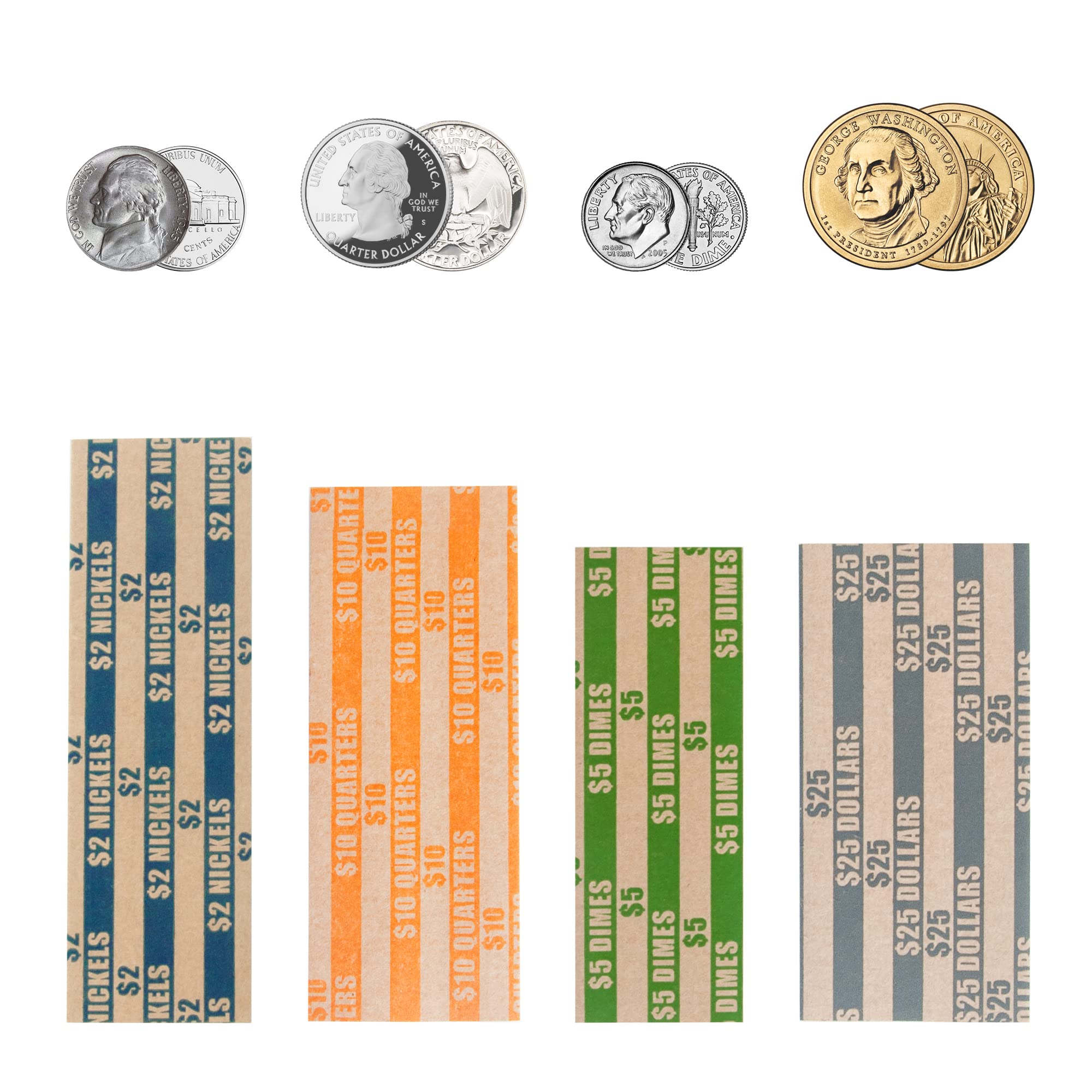 Snapklik.com : L LIKED 300 Assorted Bundle Flat Striped Coin Wrappers
