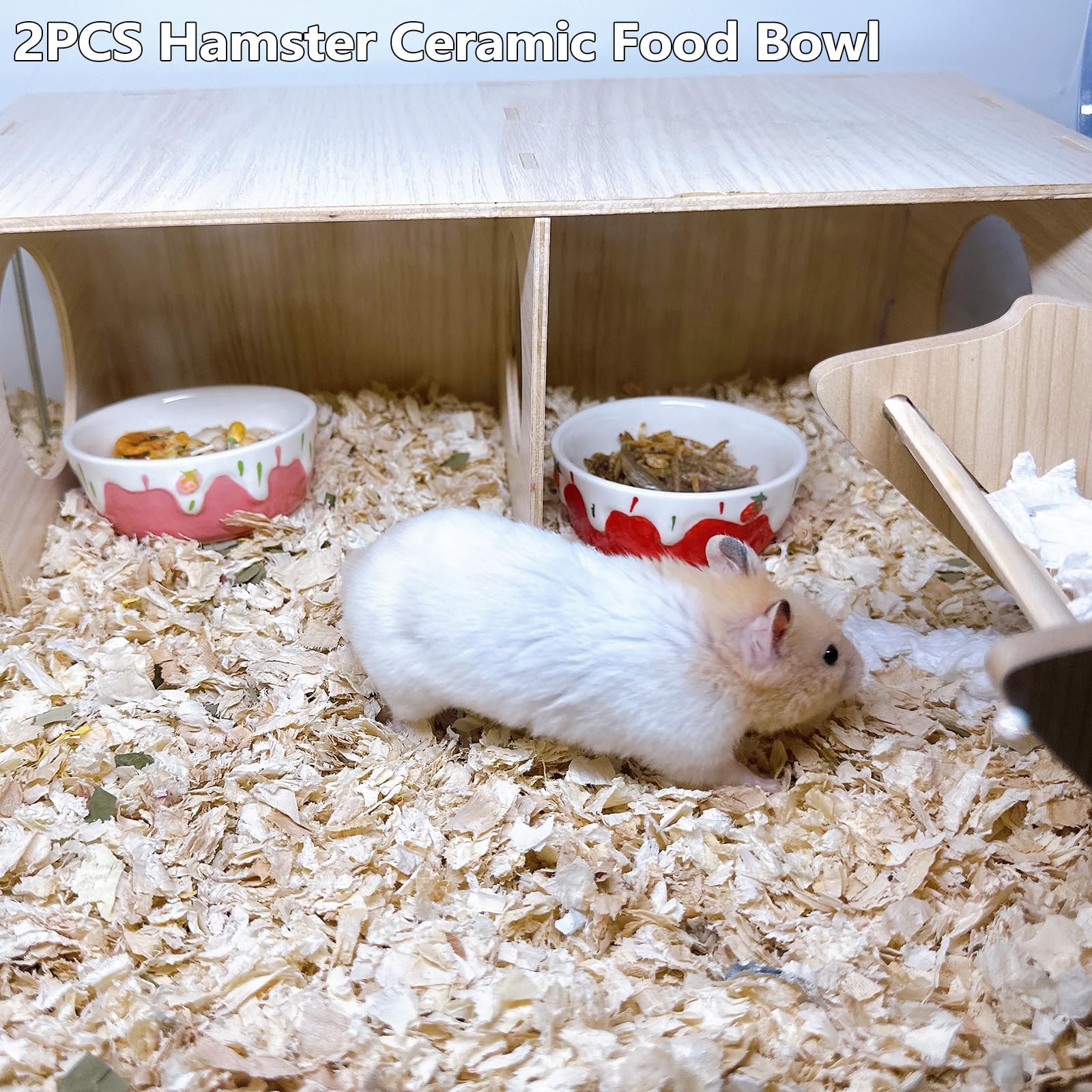 Guinea Pig Bowl Mushroom Bowl HTCM Hamster Bowl Ceramic Feeding Food ...