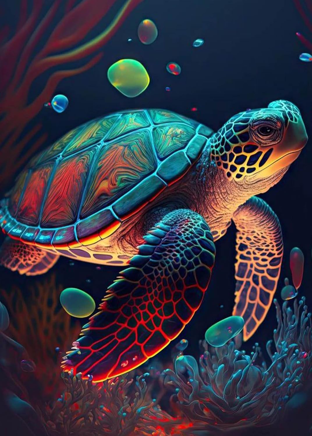 Amazon.com: Sea Turtle Diamond Art Painting Kits for Adults - Round ...