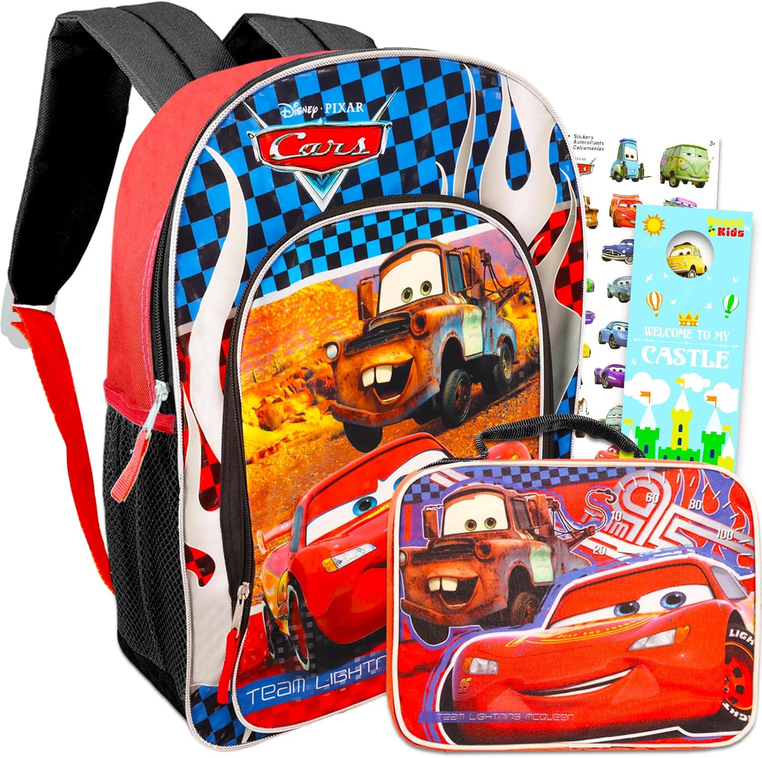 Amazon.com: Disney Cars Backpack with Lunch Box for Boys - Bundle with ...