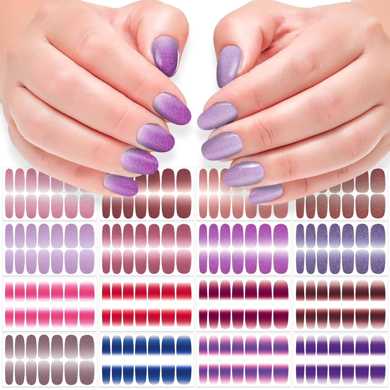Amazon.com: DANNEASY 16 Sheets French Nail Polish Stickers Full Nail ...