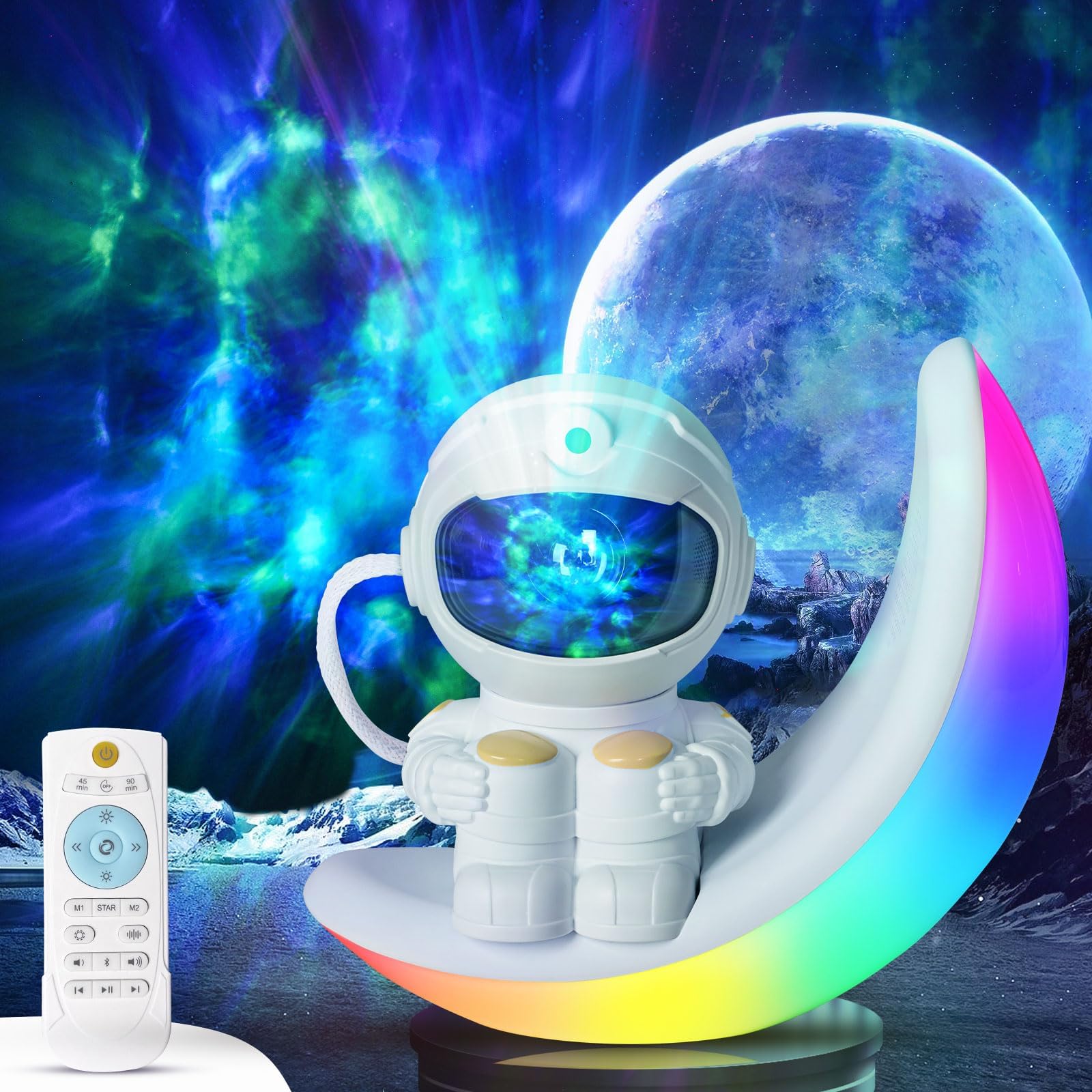 Astronaut Star Galaxy Projector Night Lights, 7 in 1 Moon Star Galaxy ...