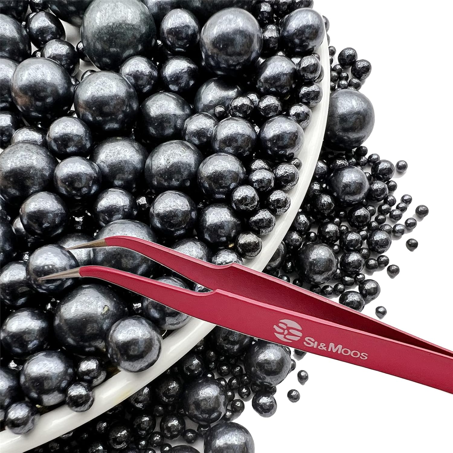 Amazon.com: SE Si&Moos Black Edible Pearls Black Pearl Sprinkles for ...