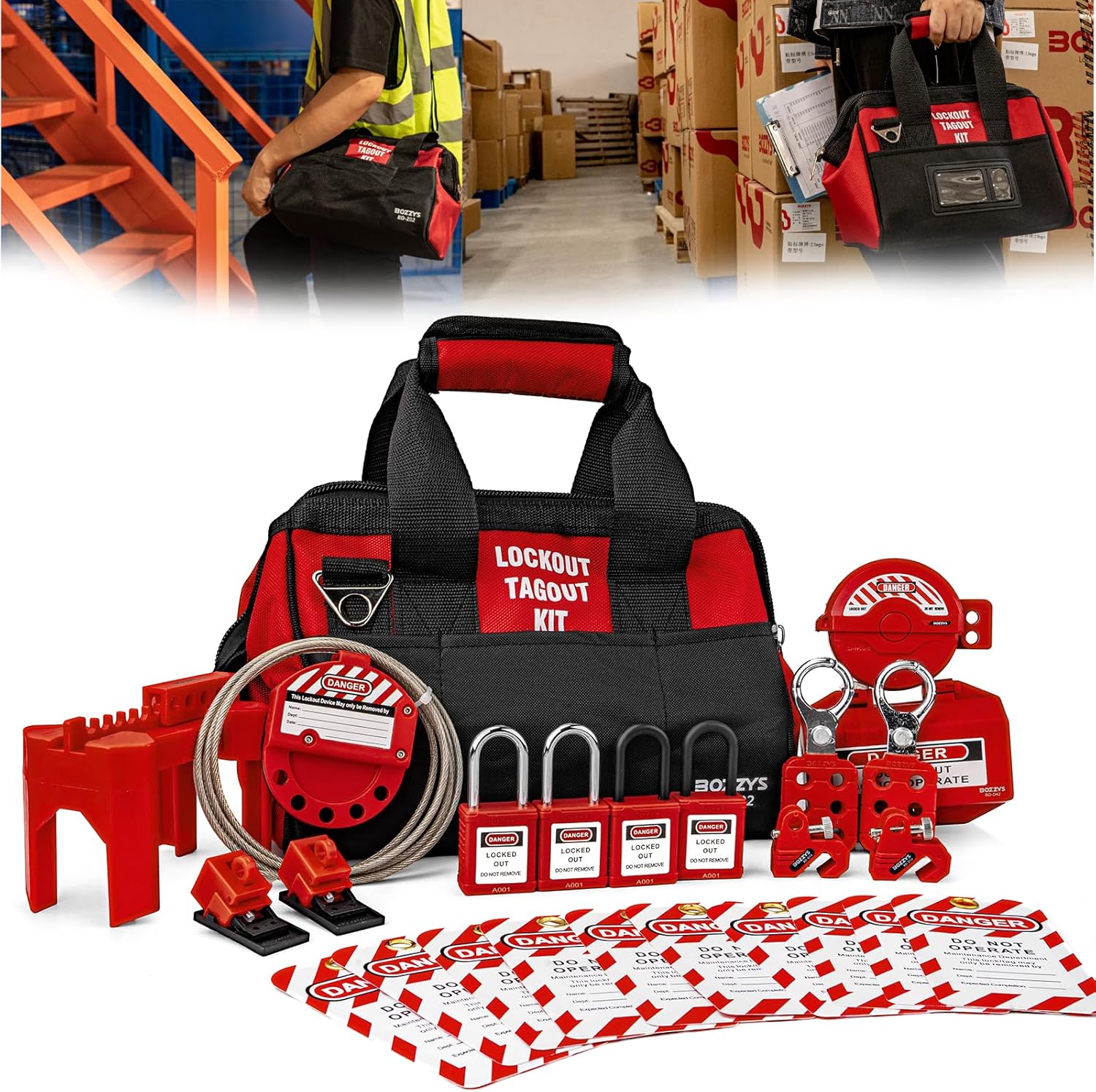 BOZZYS Lockout Tagout Kit,Loto Locks for Breaker and Valve Device Lock ...