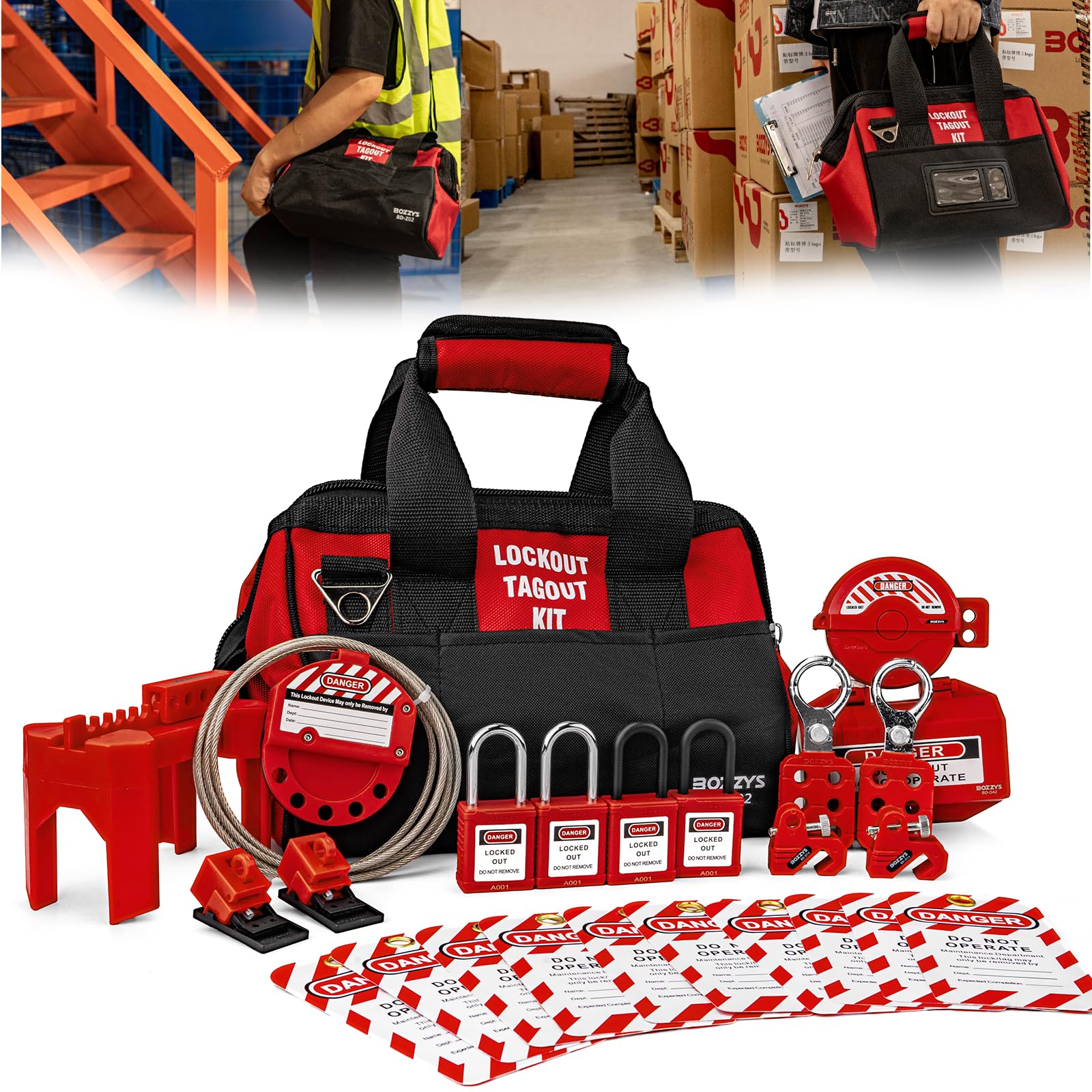 BOZZYS Lockout Tagout Kit,Loto Locks for Breaker and Valve Device Lock ...