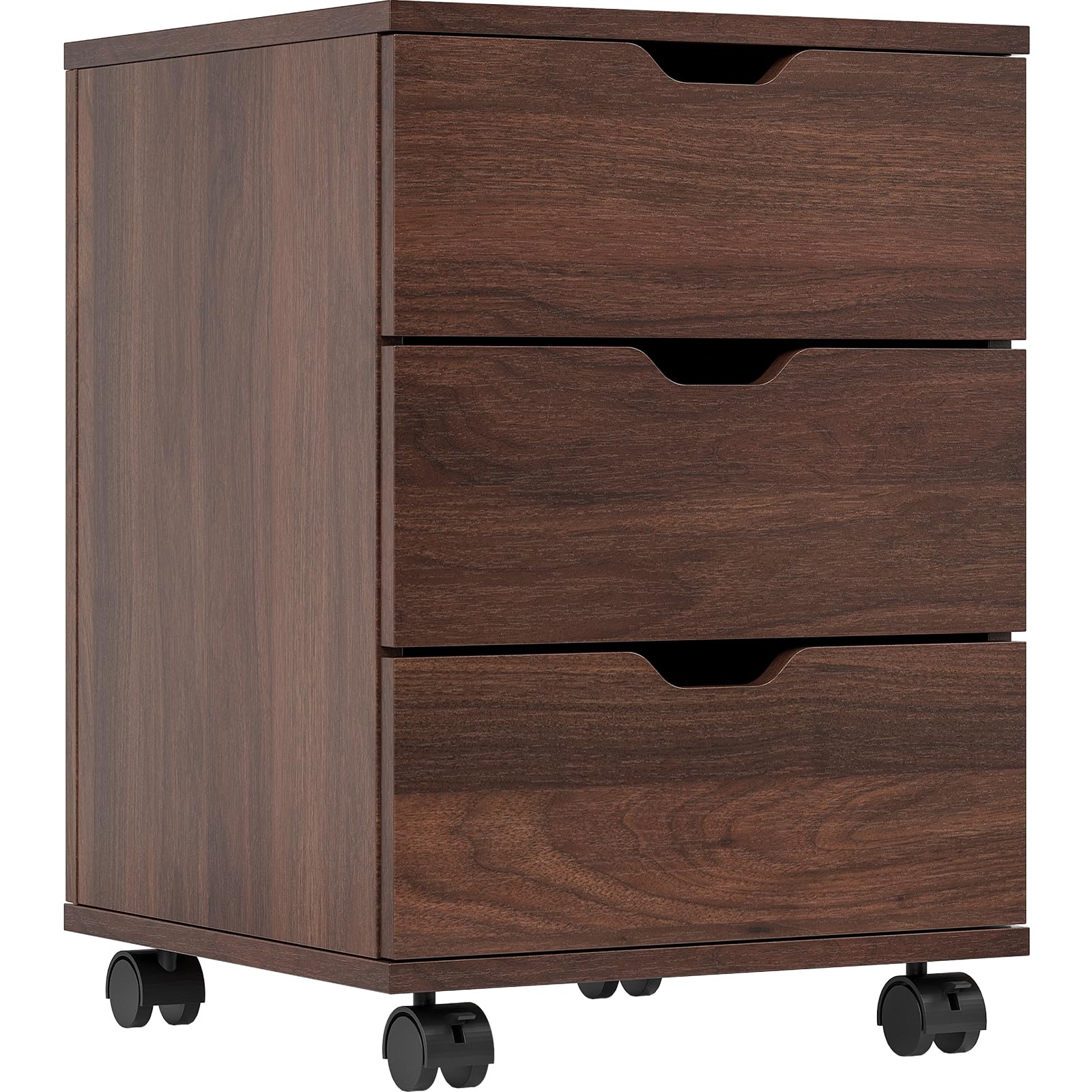 Snapklik.com : STARY 3 Drawer Wood Mobile File Cabinet Fully Assembled