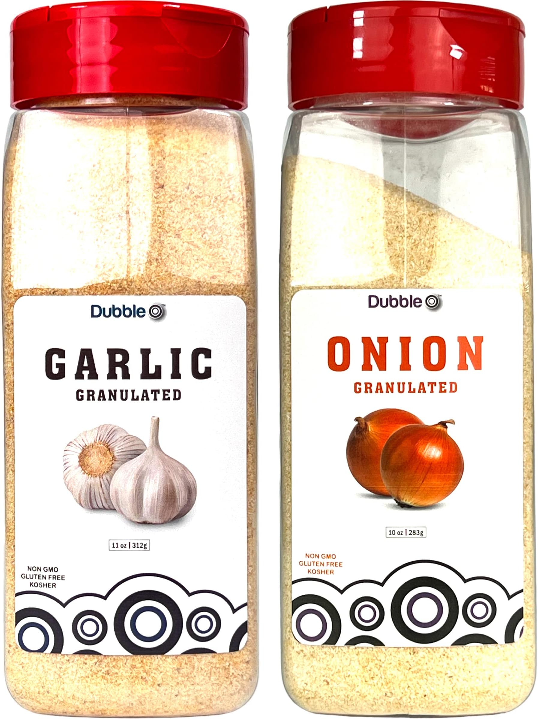 Amazon.com : Granulated Garlic (11 oz.) and Granulated Onion (10 oz.) - Non GMO, Kosher, Halal ...