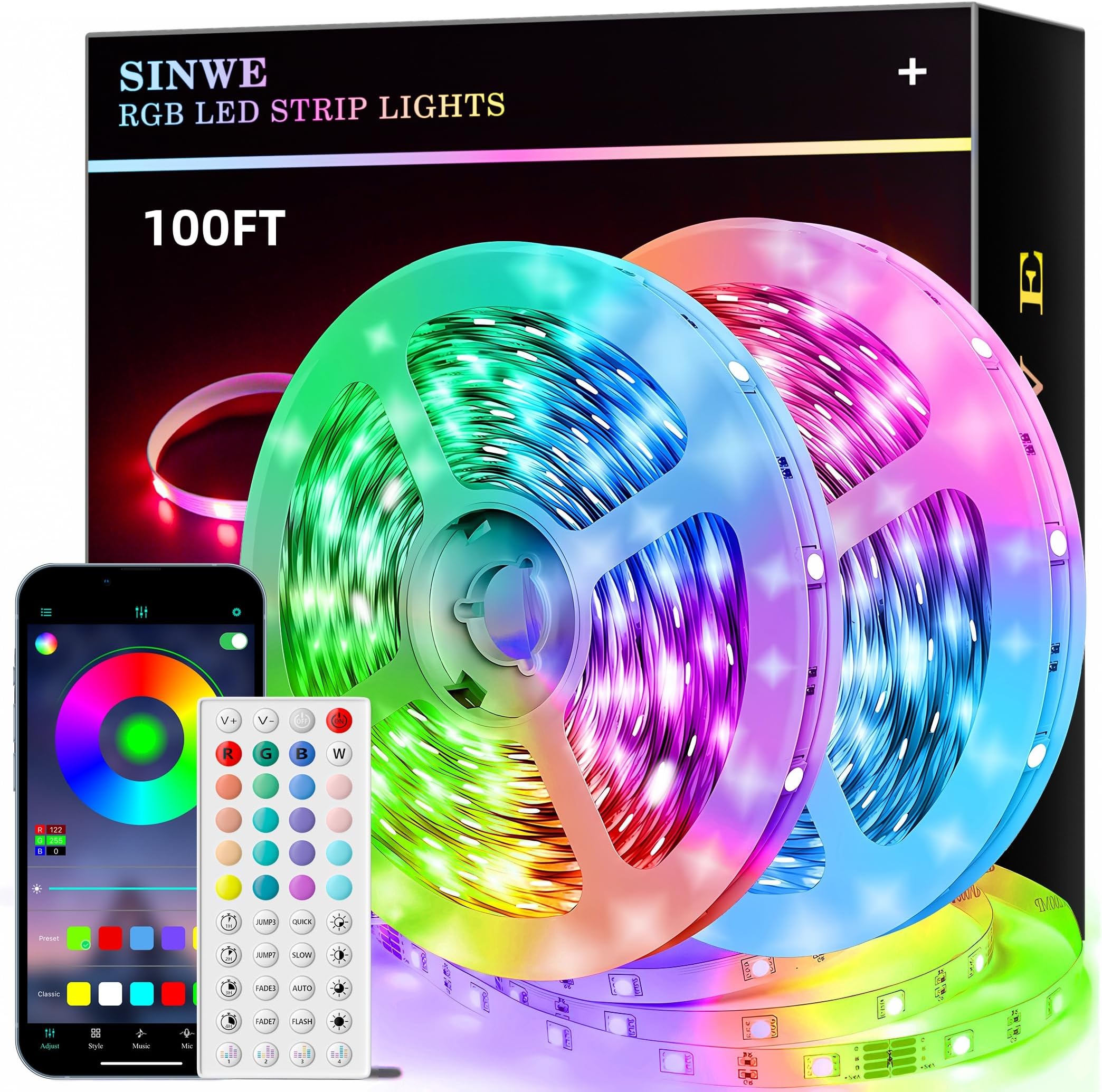 ALEENFOON Firework LED Strip Lights, RGBIC Color Changing LED Strip ...