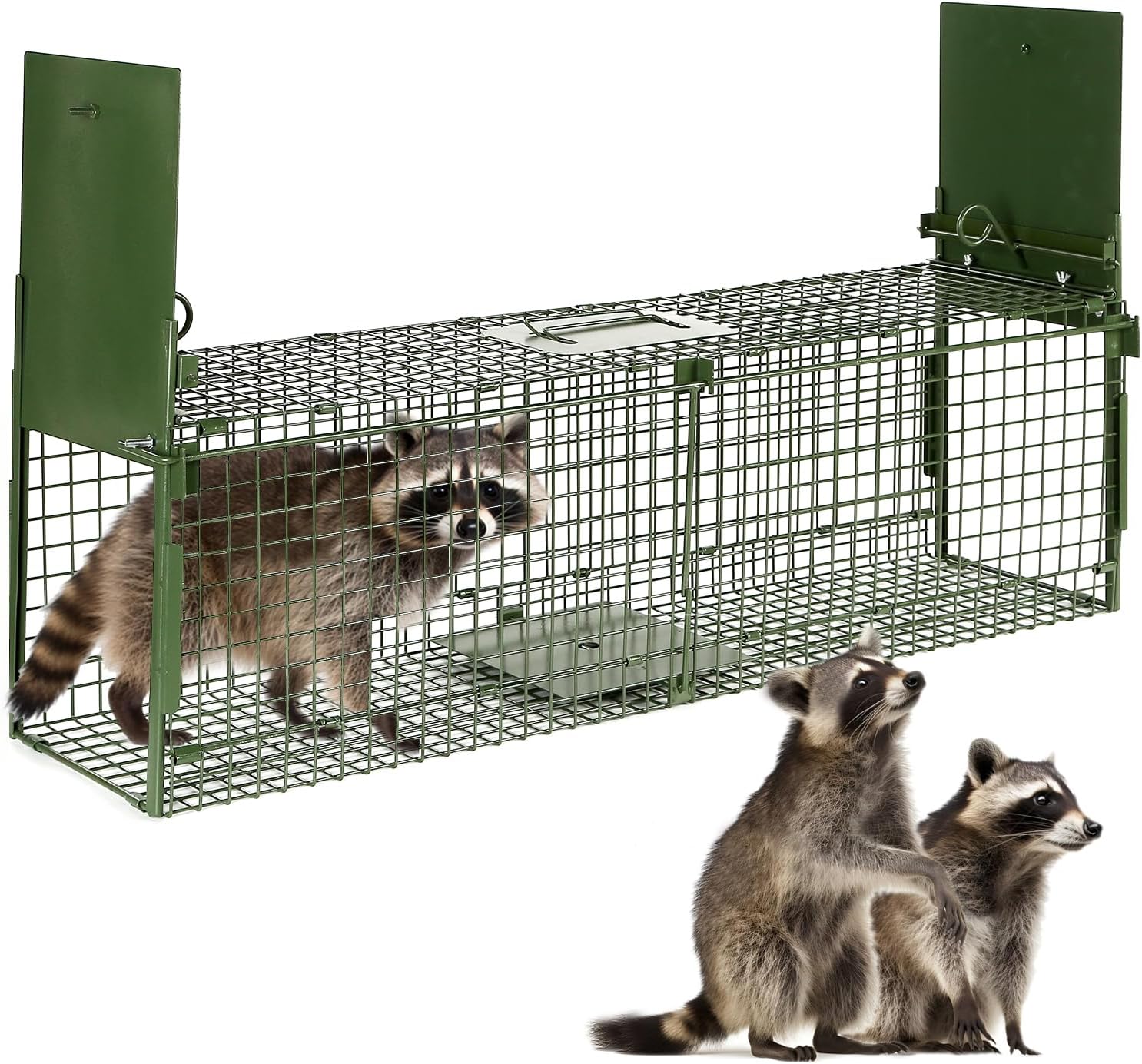 Amazon.com : 40” 2 Door Live Animal Trap, Easy Set and Release Animal Trap, Live Animal Trap ...