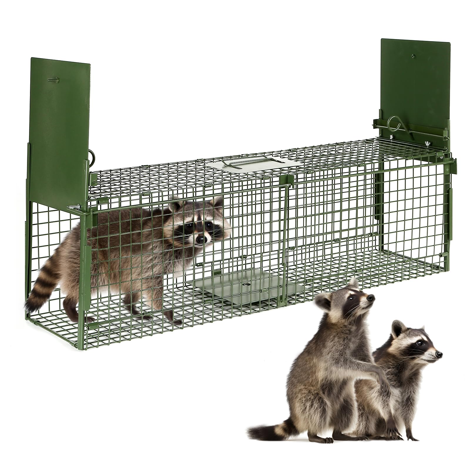 Amazon.com : 40” 2 Door Live Animal Trap, Easy Set and Release Animal ...