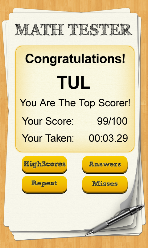 Math Tester - App on Amazon Appstore