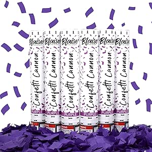 Amazon.com: Blaise Pyro & Party Purple Confetti Poppers - Easy to Use ...