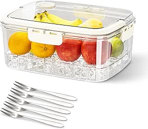 Amazon.com: Transparent Portable Fruit box with Handle, Double Layer ...