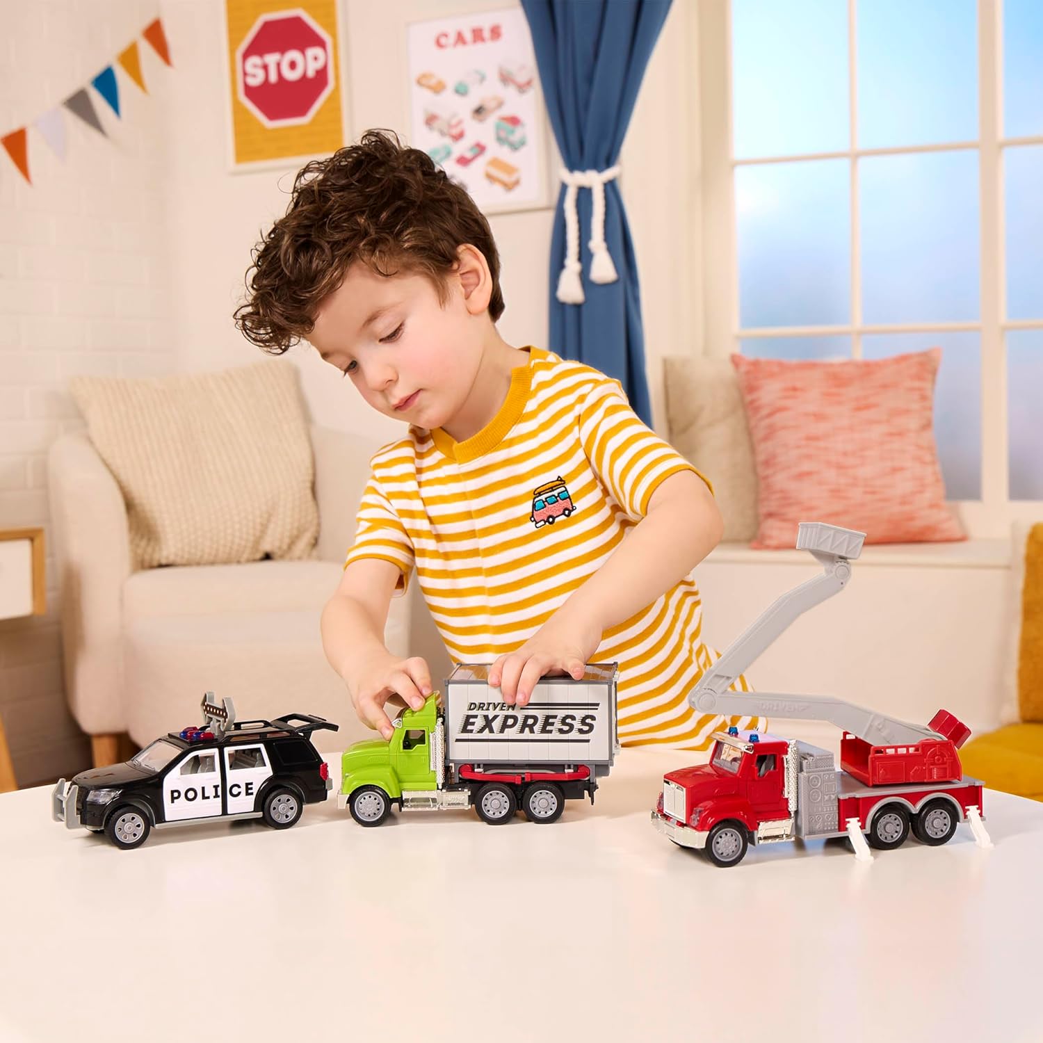 Driven by Battat Micro Fire Truck with Lights and Sound - Rescue Toy ...