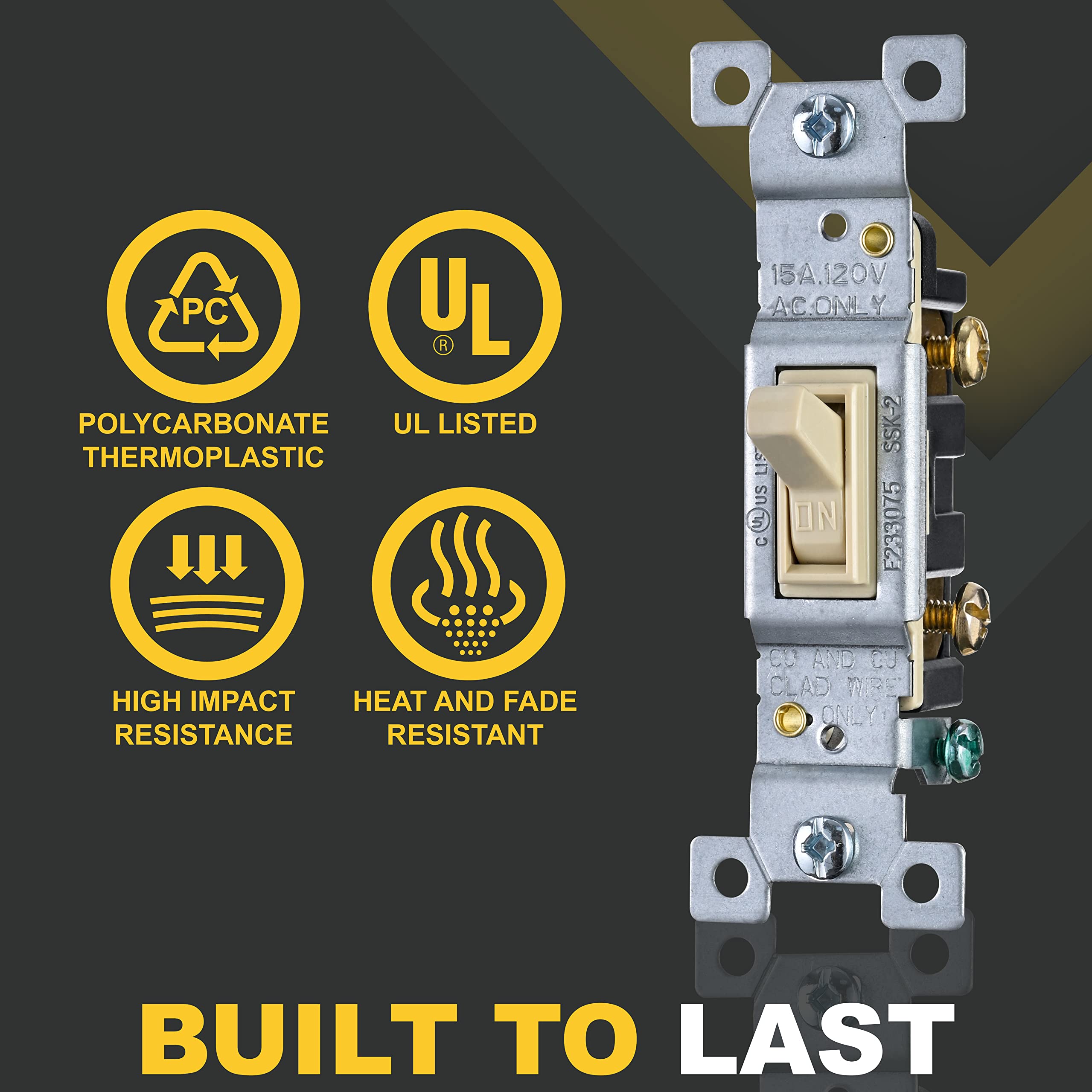 Snapklik.com : Faith Ivory Toggle Light Switch (10-Pack) Single Pole ...