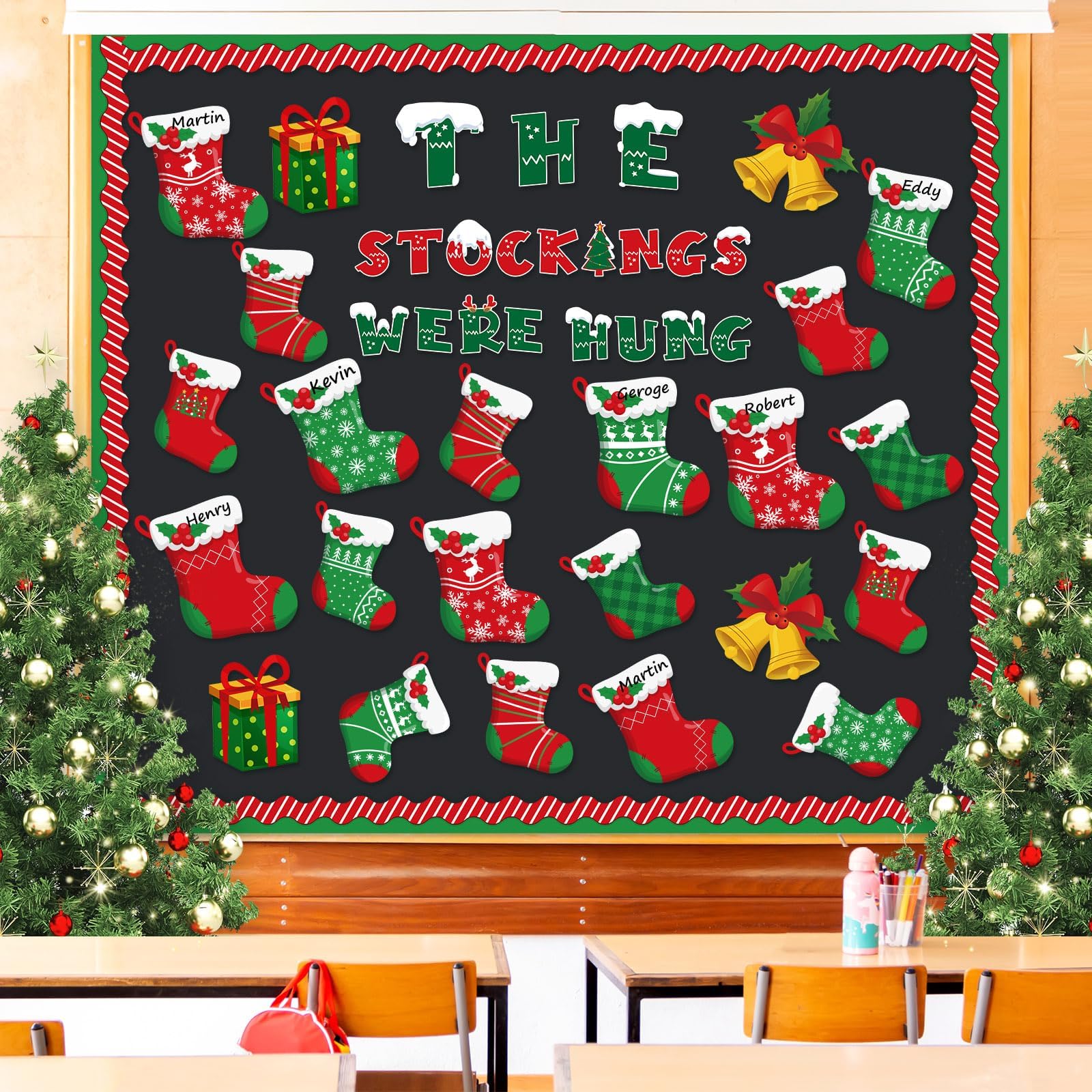Amazon.com : Faccito 55 Pcs Christmas Bulletin Board Decoration ...