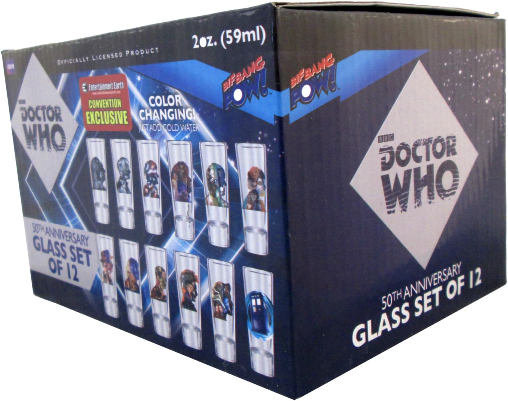 Amazon.com | Doctor Who 50th Anniversary 2oz Glasses - Set of 12: Shot ...