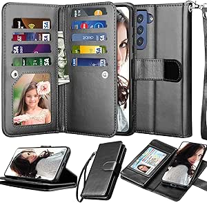 Amazon.com: NJJEX Galaxy S21 FE 5G Case, for Samsung S21 Fan Edition/ S21 FE 5G Wallet Case, [9 ...